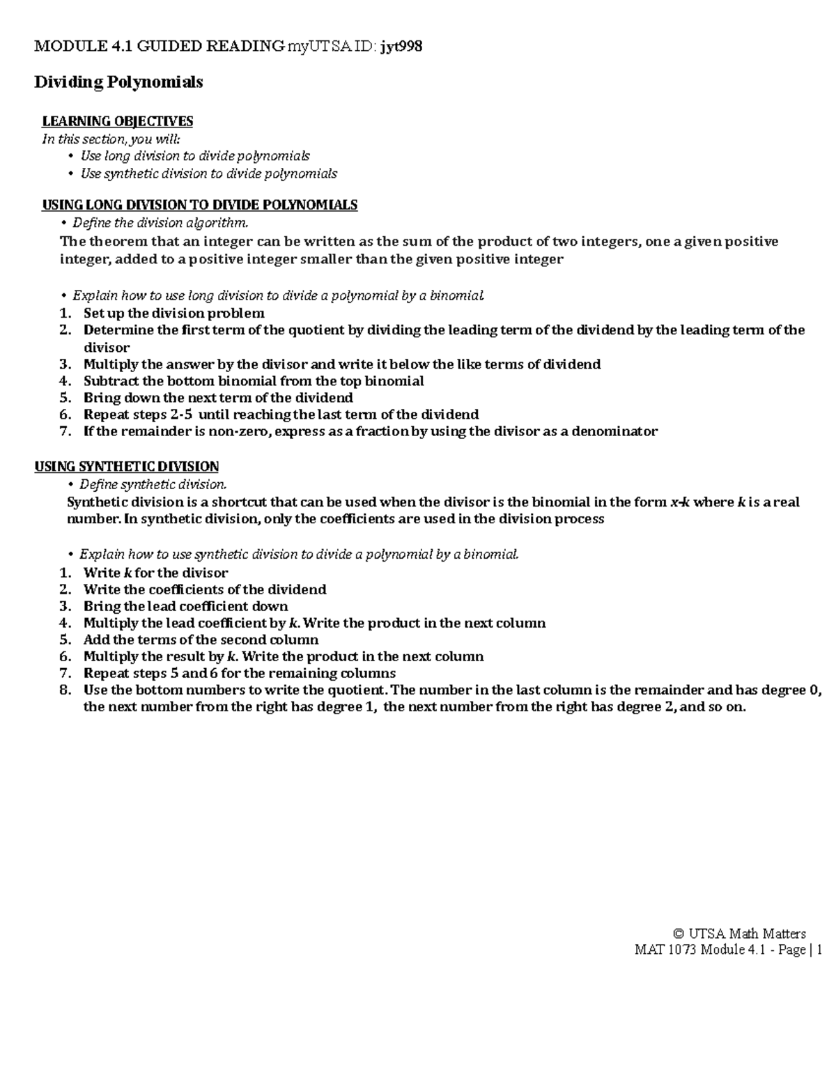 Microsoft Word - M4 - Lecture notes 4.1 - MODULE 4 GUIDED READING ...