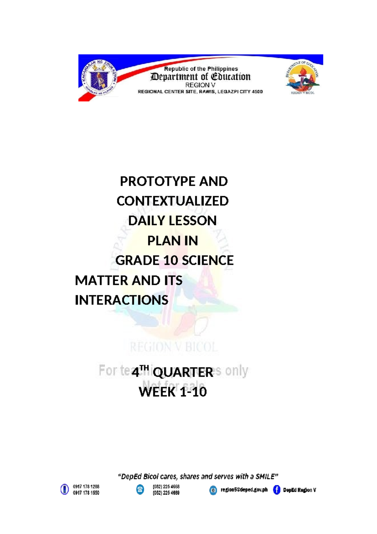 Science-10-q4 - Science - PROTOTYPE AND CONTEXTUALIZED DAILY LESSON ...