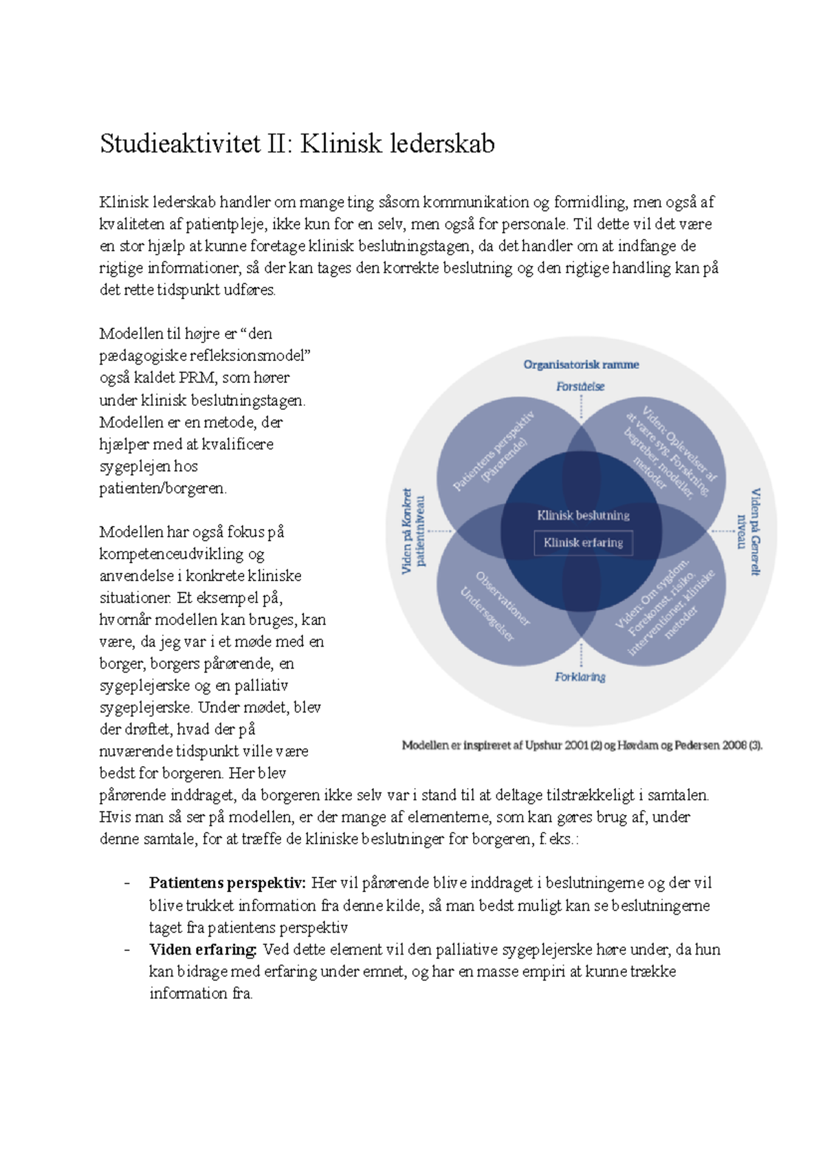 Studieaktivitet II Klinisk lederskab - Studieaktivitet II: Klinisk lederskab Klinisk lederskab ...