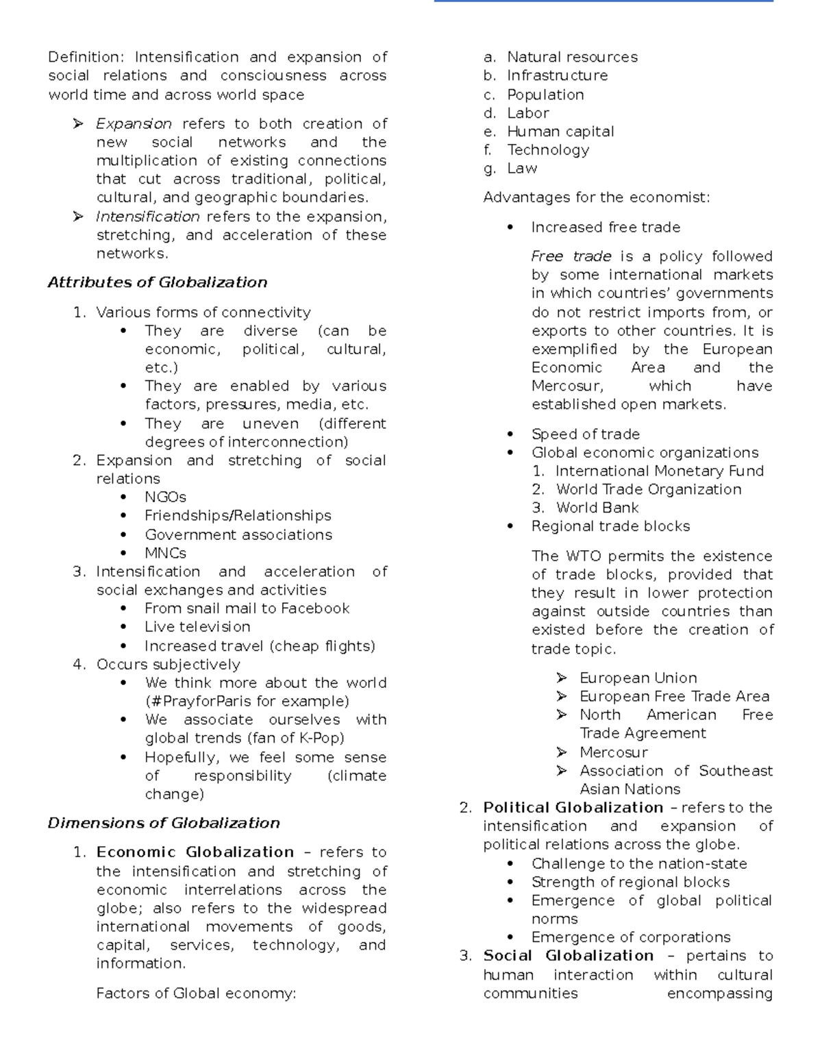 CW Module 1 - Globalization - Definition: Intensification and expansion ...