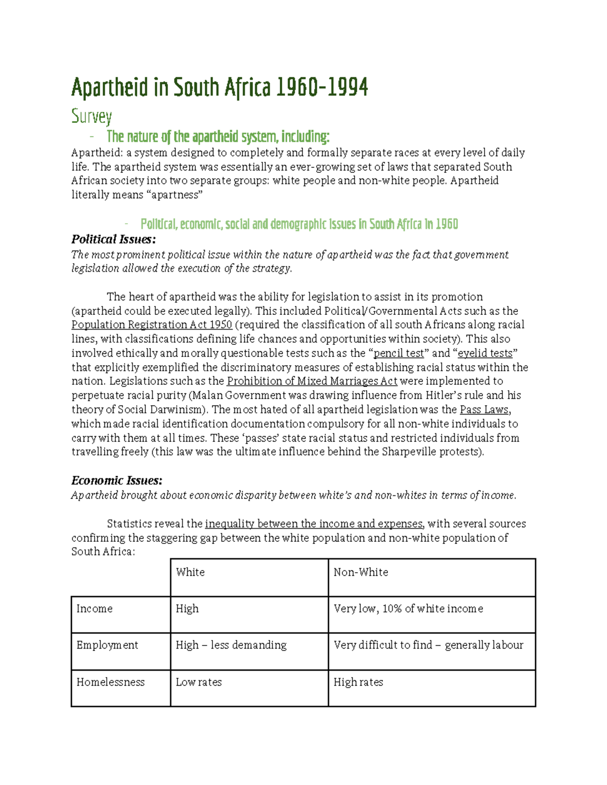 The aparthied in South Africa - Apartheid in South Africa 1 960 - 1994 ...