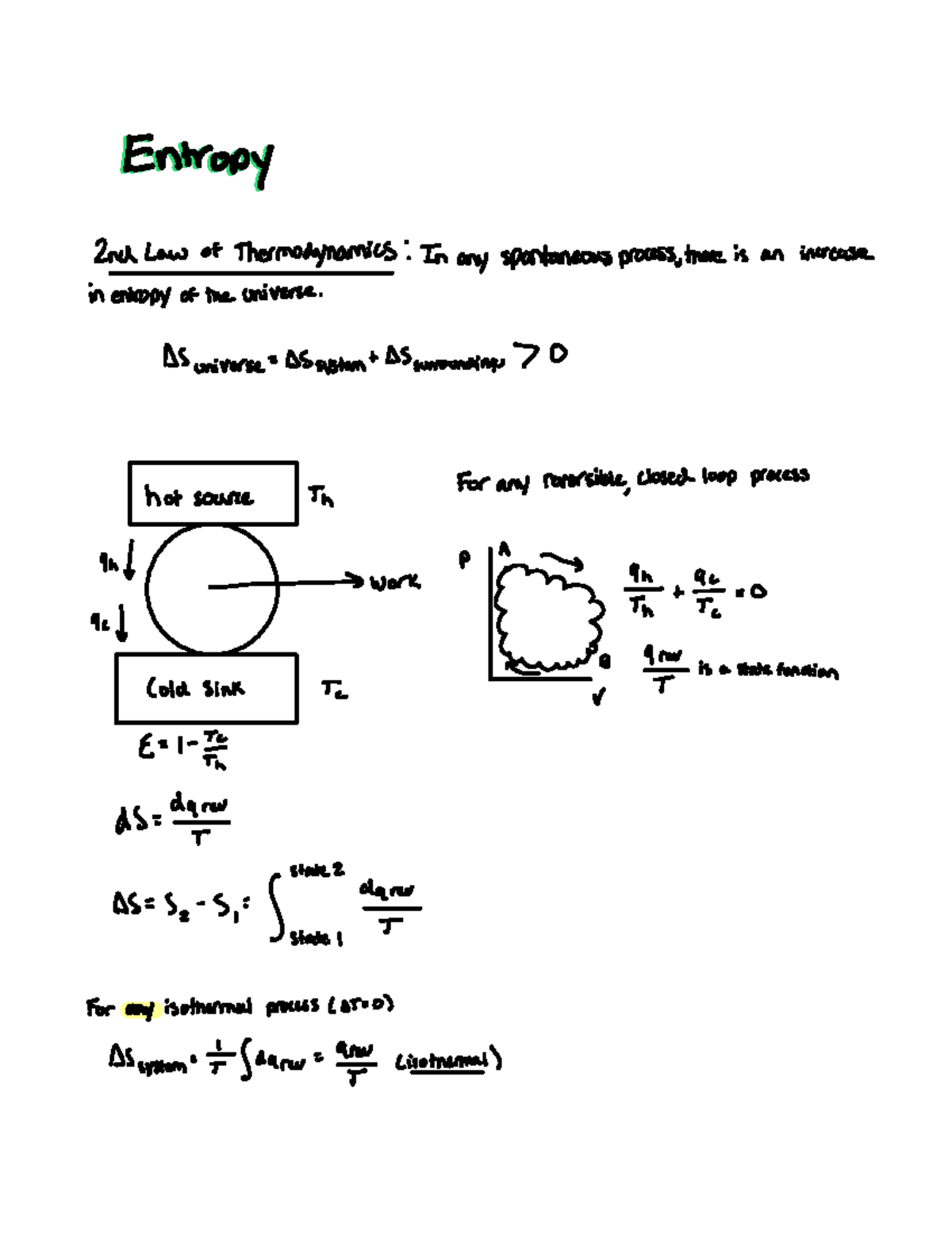 Outline #19 Entropy, 2nd Law and Spontaneity, Delta S - Entropy 2nd Law ...