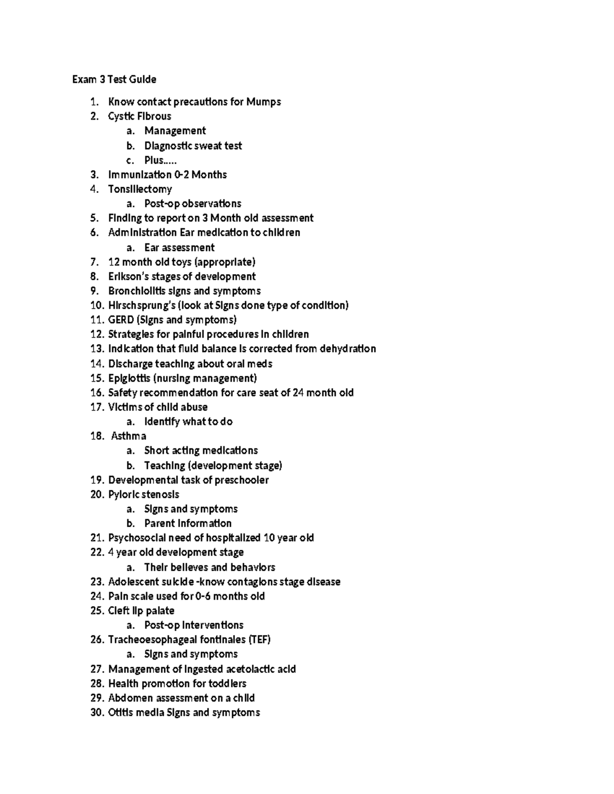 Exam 3 Test Guide typed PDF - Exam 3 Test Guide 1. Know contact ...