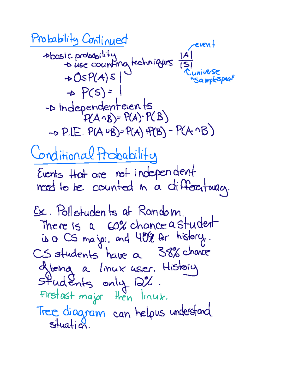 CISC203 Note Wed Sep 28 - Conditional Probability - robabilityContinued ...