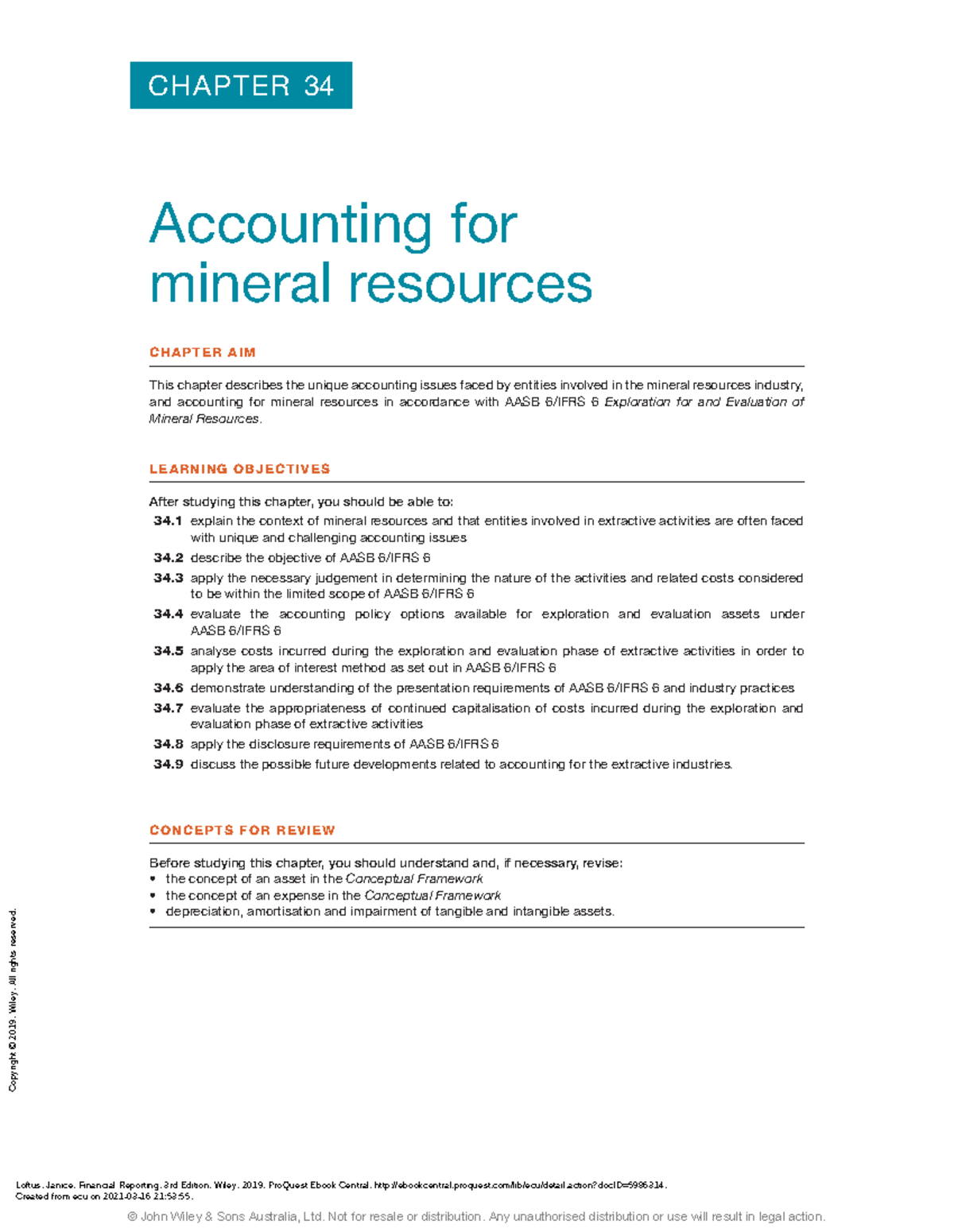 Chapter 34 Accounting for mineral and resources - CHAPTER 34 Accounting ...