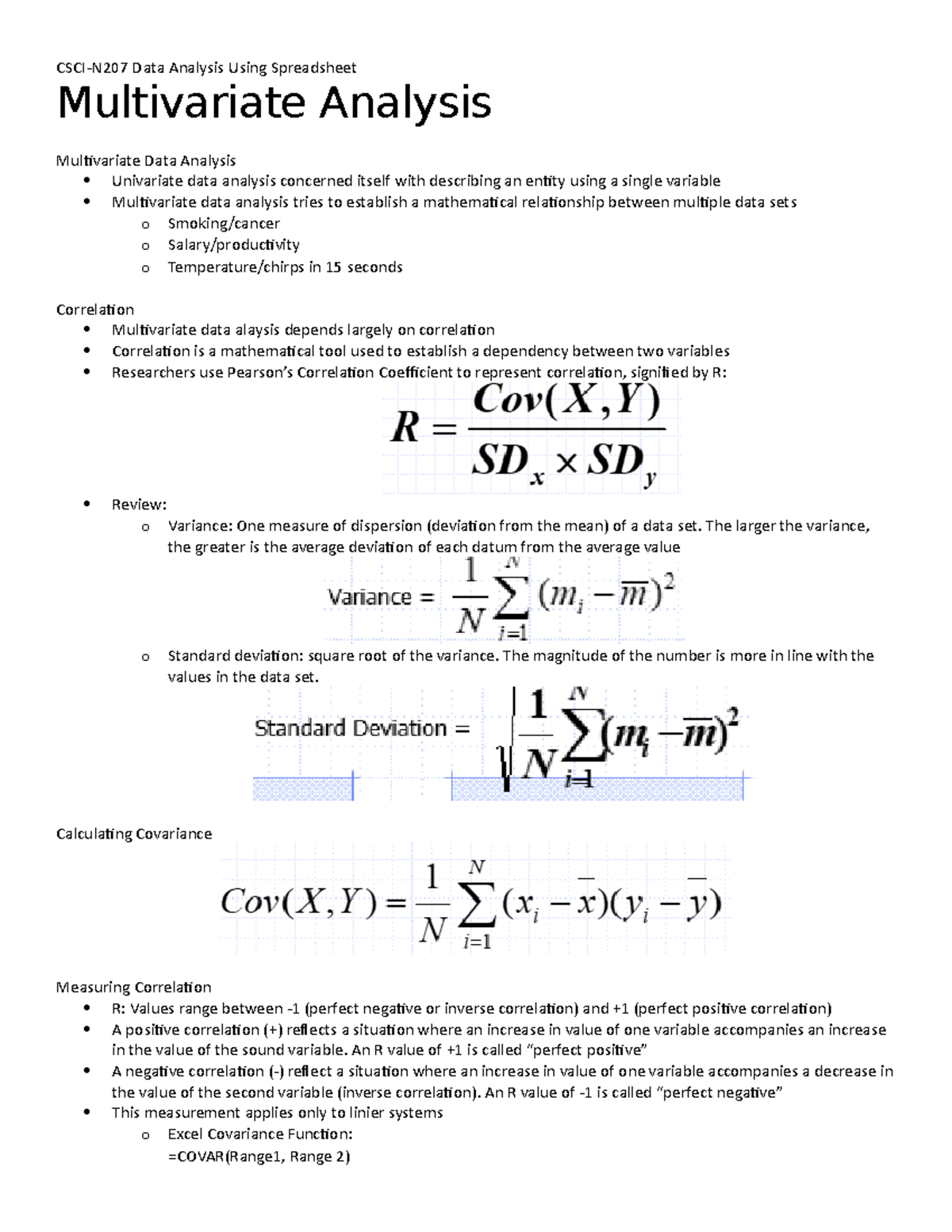 Multivariate Analysis - Multivariate Analysis Multivariate Data ...