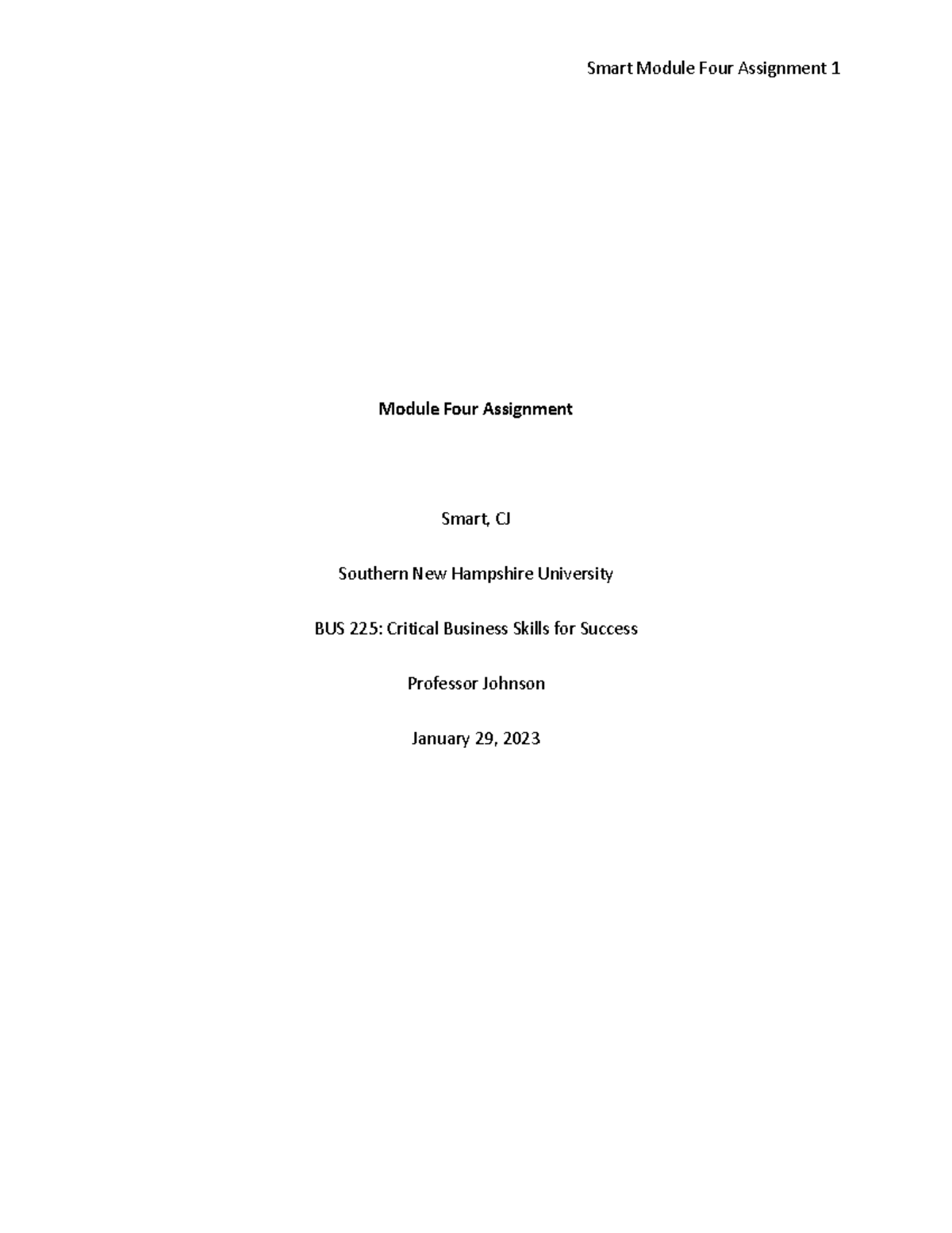 BUS225 Module Four Assignment - bus225 - SNHU - Studocu