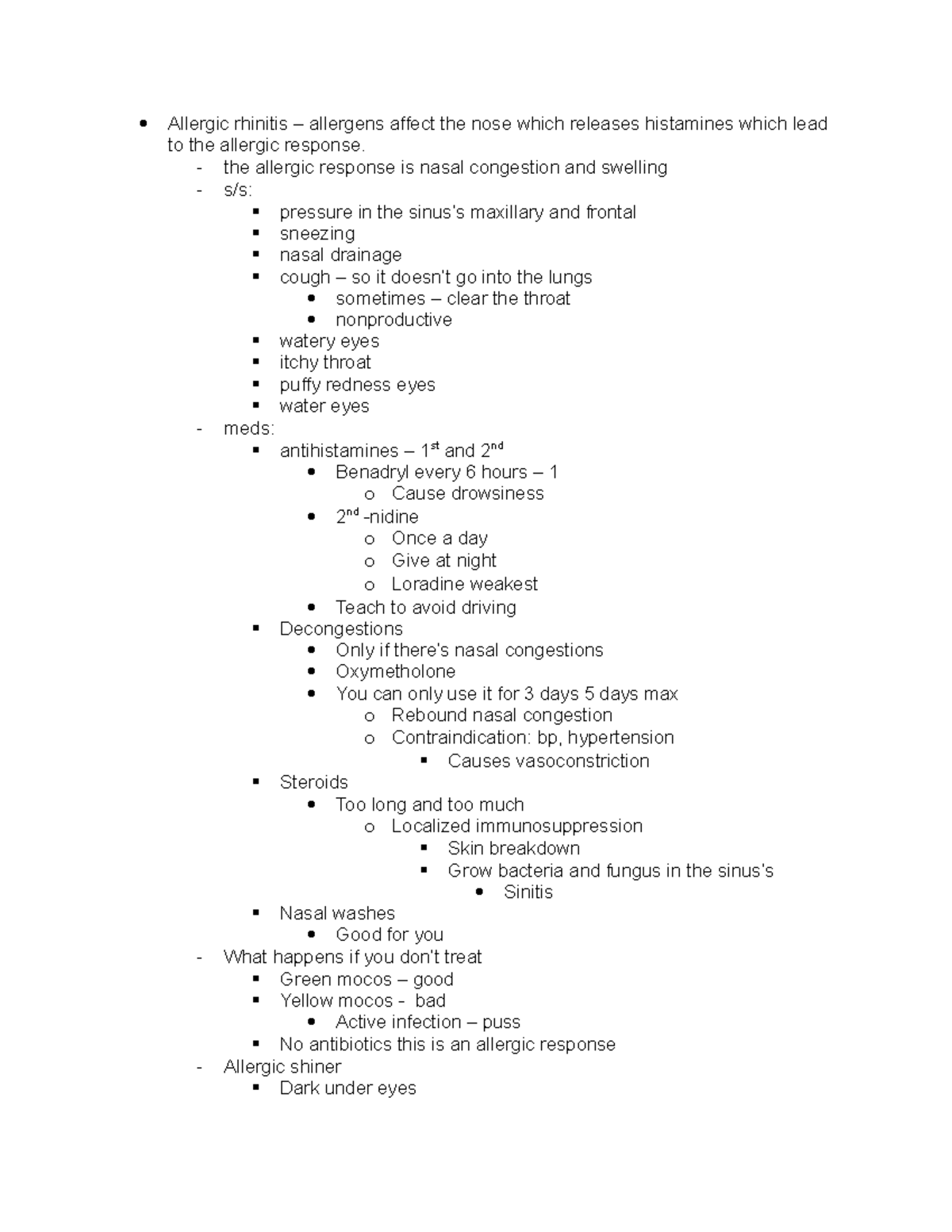 Lecture seven anatomy - Allergic rhinitis – allergens affect the nose ...