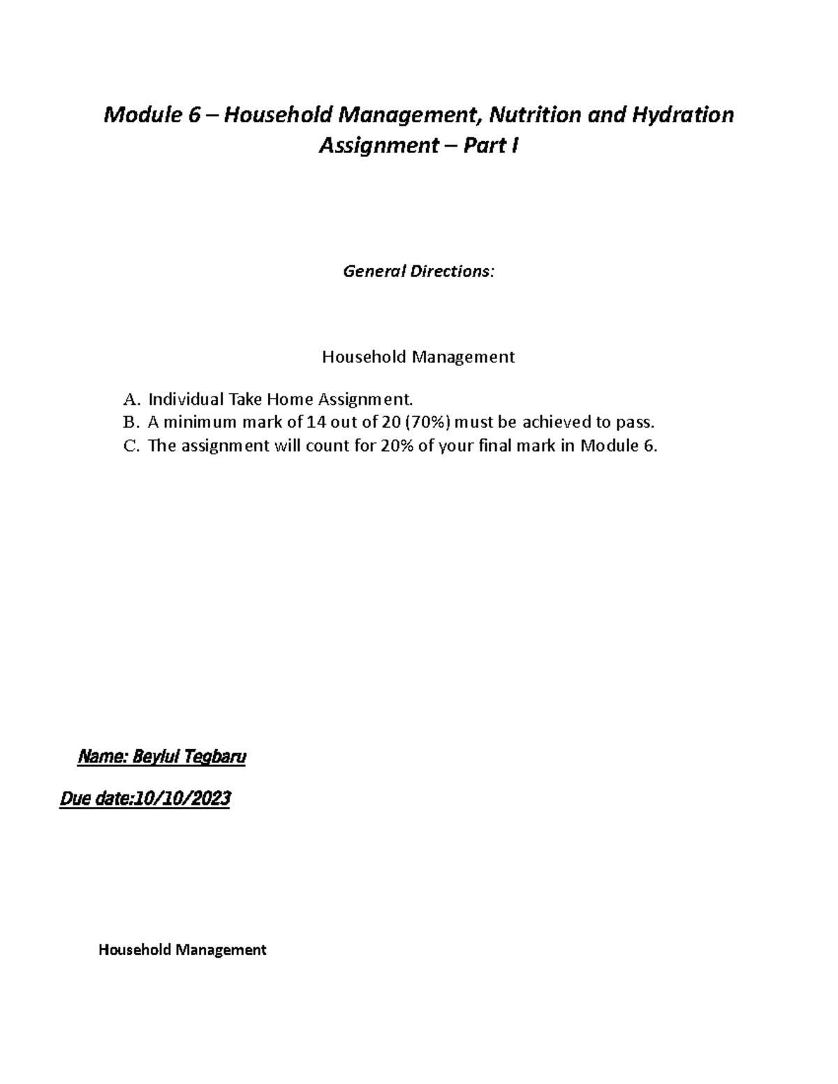 Yordanos- Liebe- Module-6- Assignment-part-1 - Module 6 – Household ...