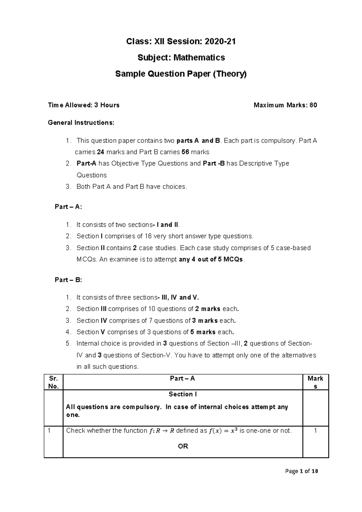 CBSE-Class-12-Maths-Sample-Paper-2021 - Class: XII Session: 2020- 21 ...