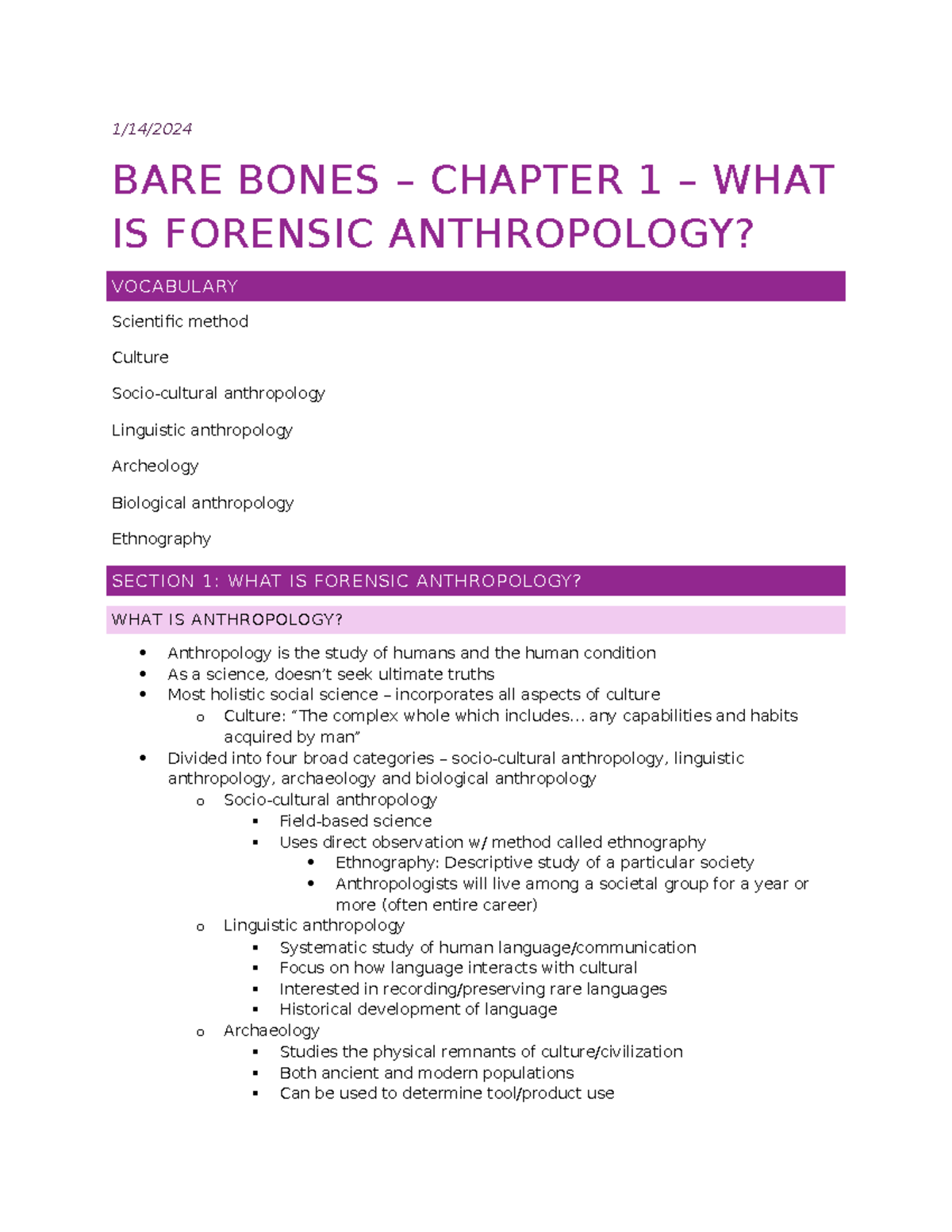Bare Bones - Chapter 2 Outline - 1/14/ BARE BONES – CHAPTER 1 – WHAT IS ...