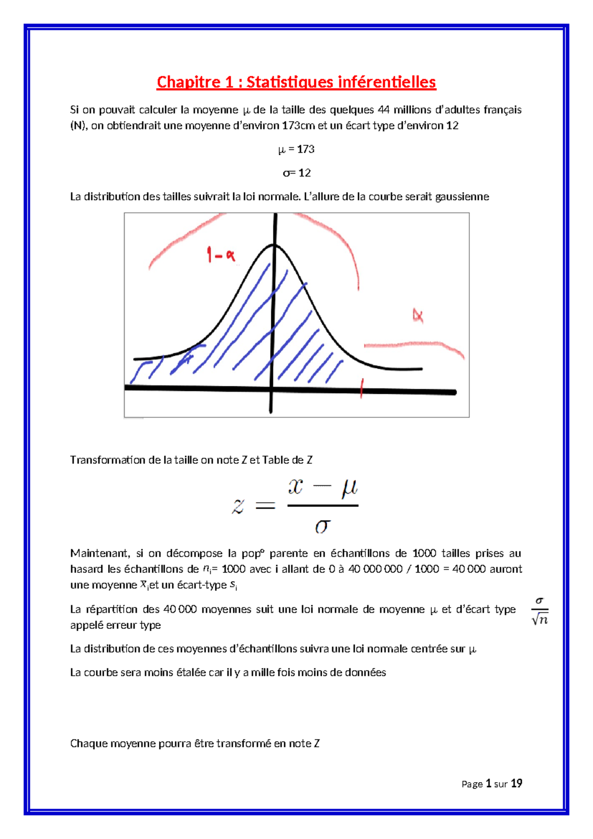 Chapitre 1 Stats inférentielles - Chapitre 1 : Statistiques ...