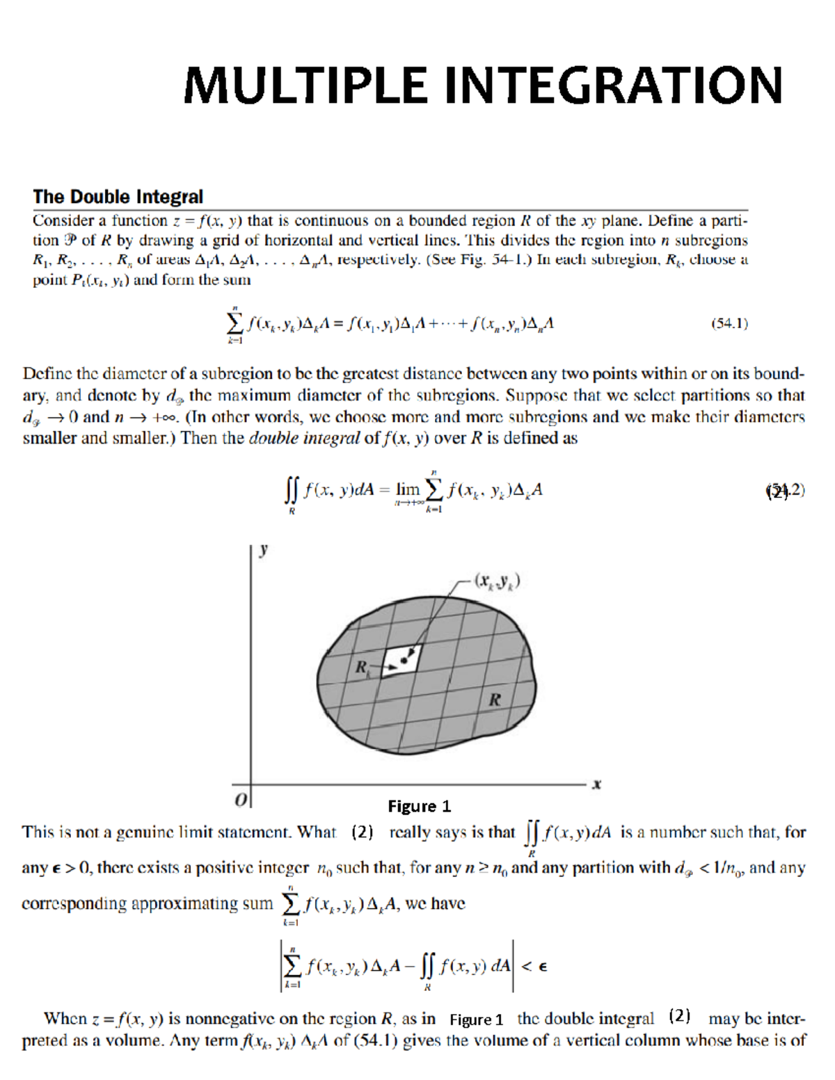 Multiple- Integration - MULTIPLE INTEGRATION Figure 1 (2) Figure 1 (2 ...
