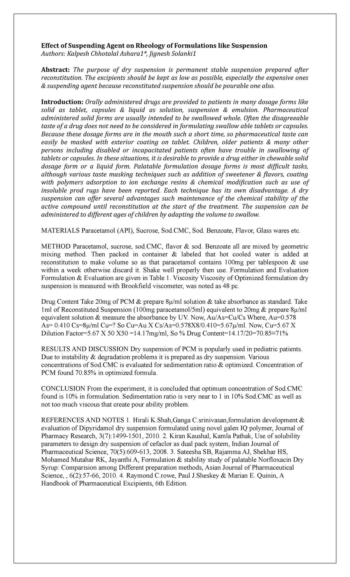 Effect of Suspending Agent on Rheology of Formulations like Suspension ...