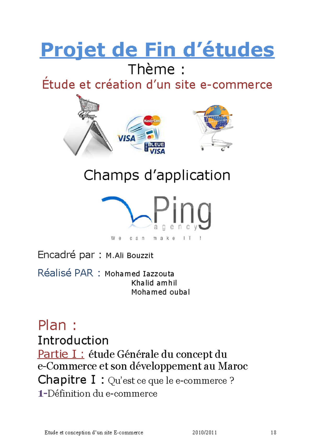 Projet de fin d'étude - Projet de Fin d’études Thème : Étude et ...