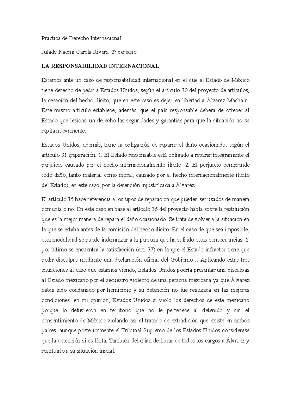 LA Responsabilidad Internacional - Práctica de Derecho Internacional ...