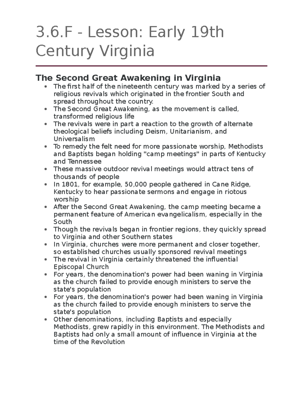 Early 19th Century Virginia copy - 3.6 - Lesson: Early 19th Century ...