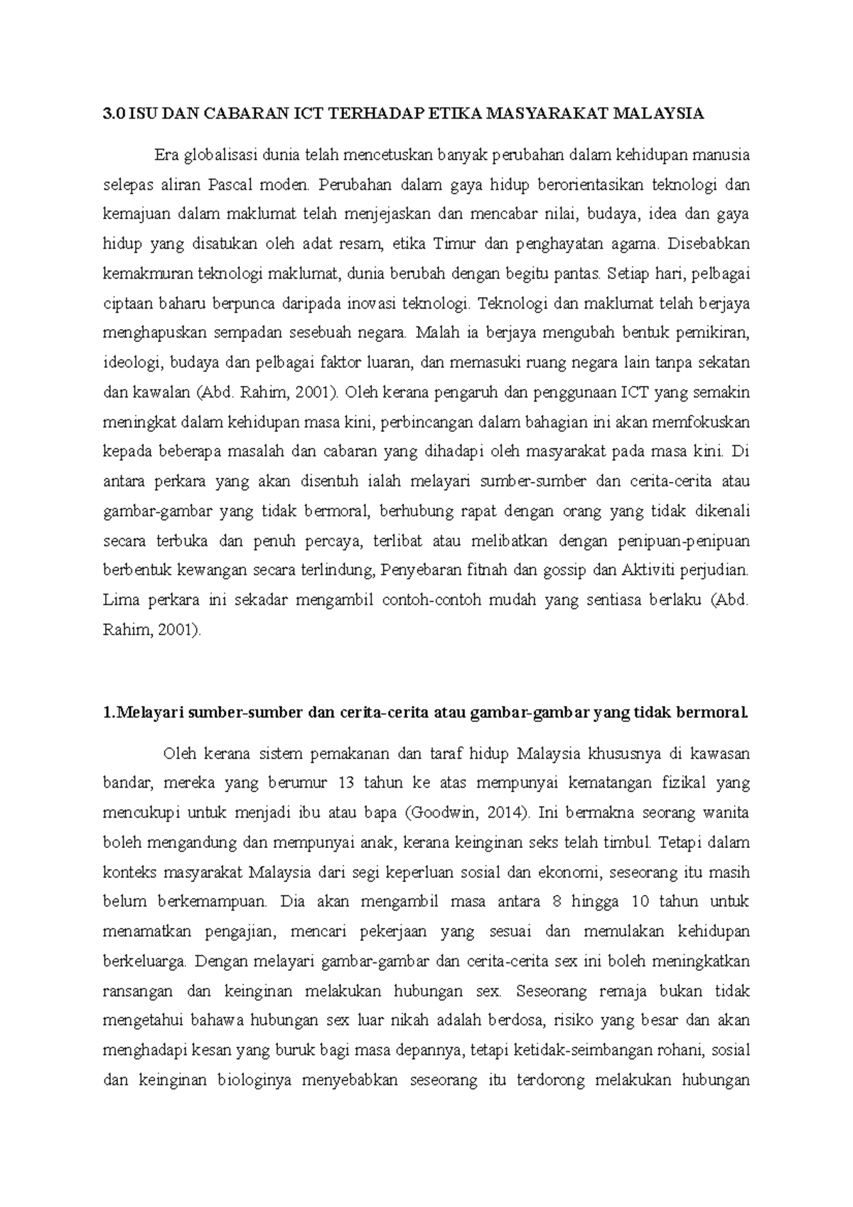 ISU DAN Cabaran - Just share. - 3 ISU DAN CABARAN ICT TERHADAP ETIKA ...