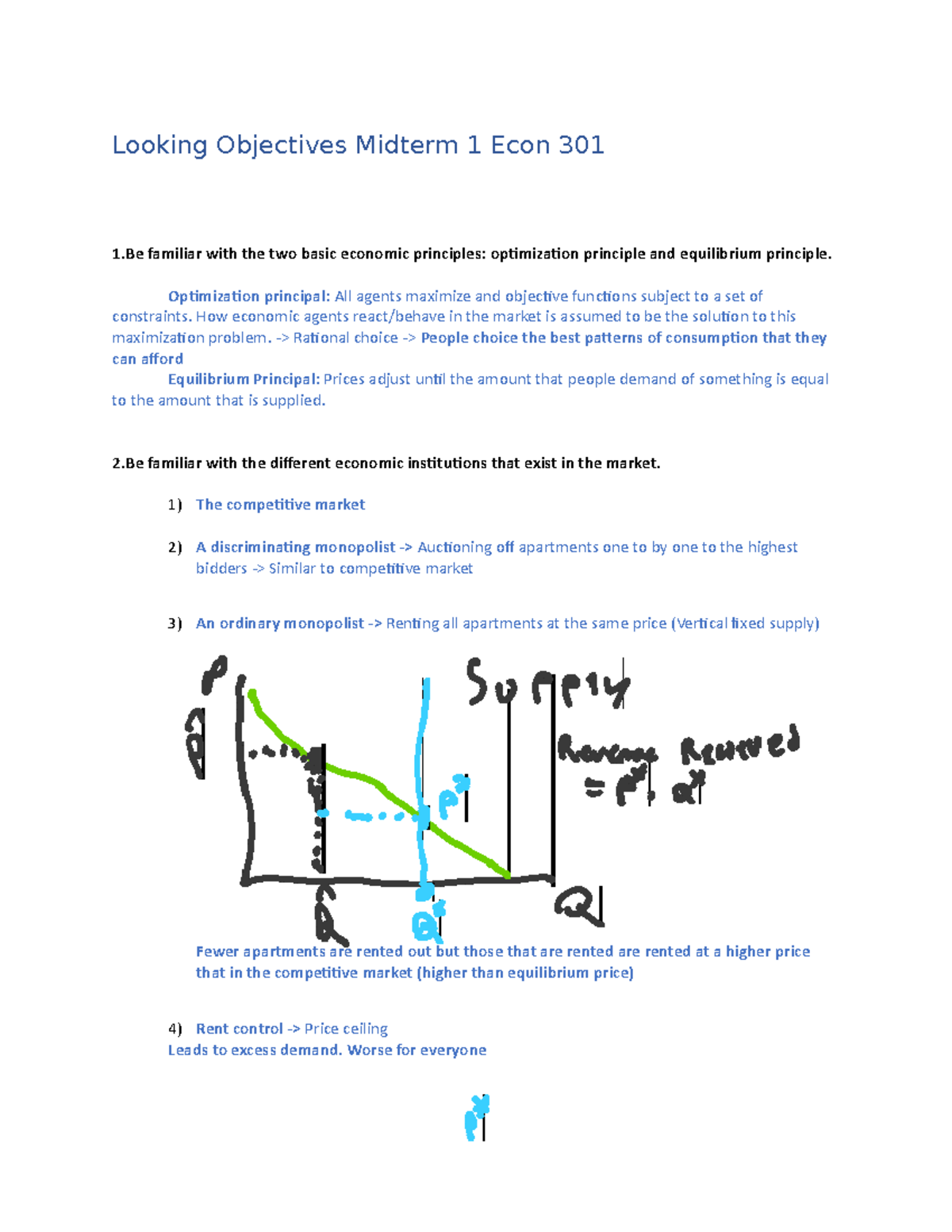 Learning Objectives Midterm 1 Econ 301 - Looking Objectives Midterm 1 Econ 301 1 familiar with ...