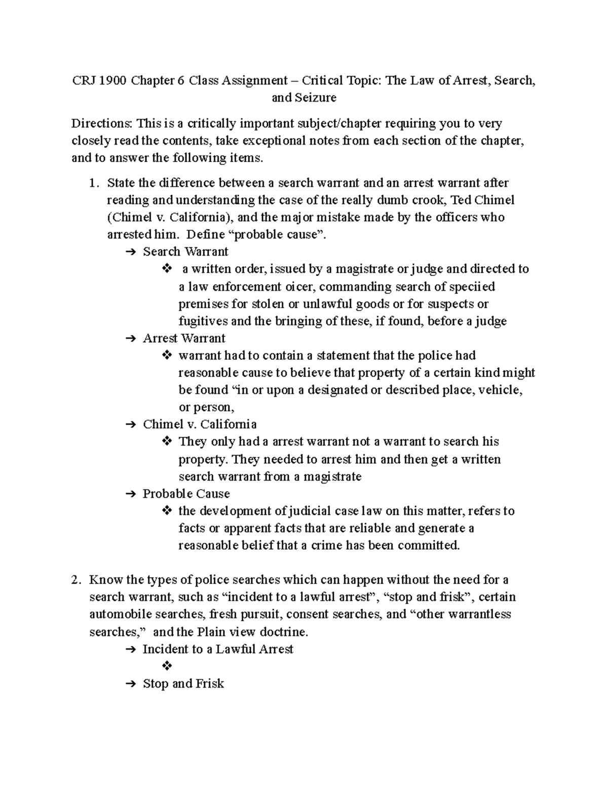 CRJ 1900 Chapter 6 Class Assignment - CRJ 1900 Chapter 6 Class ...