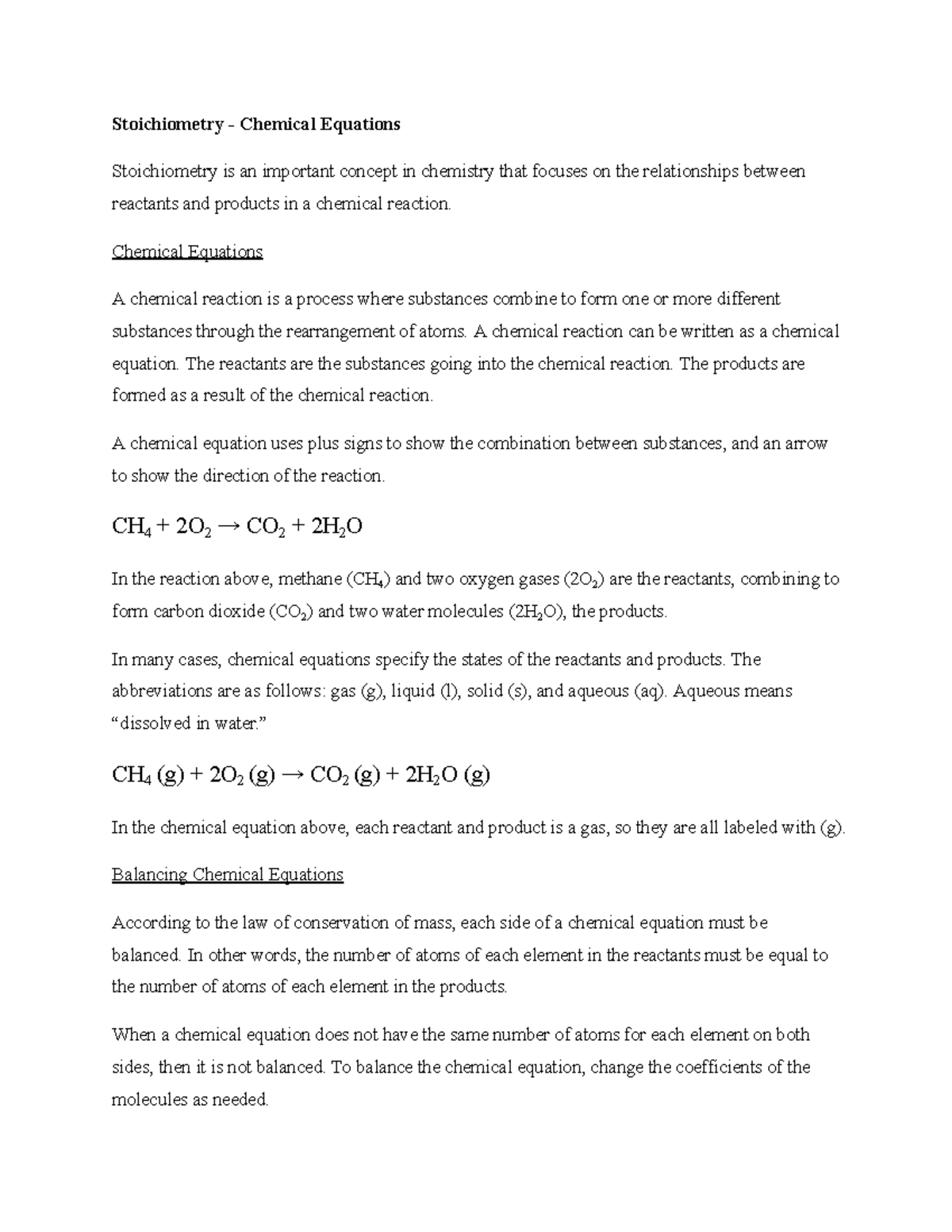 Stoichiometry - AP Chemistry - Stoichiometry - Chemical Equations ...