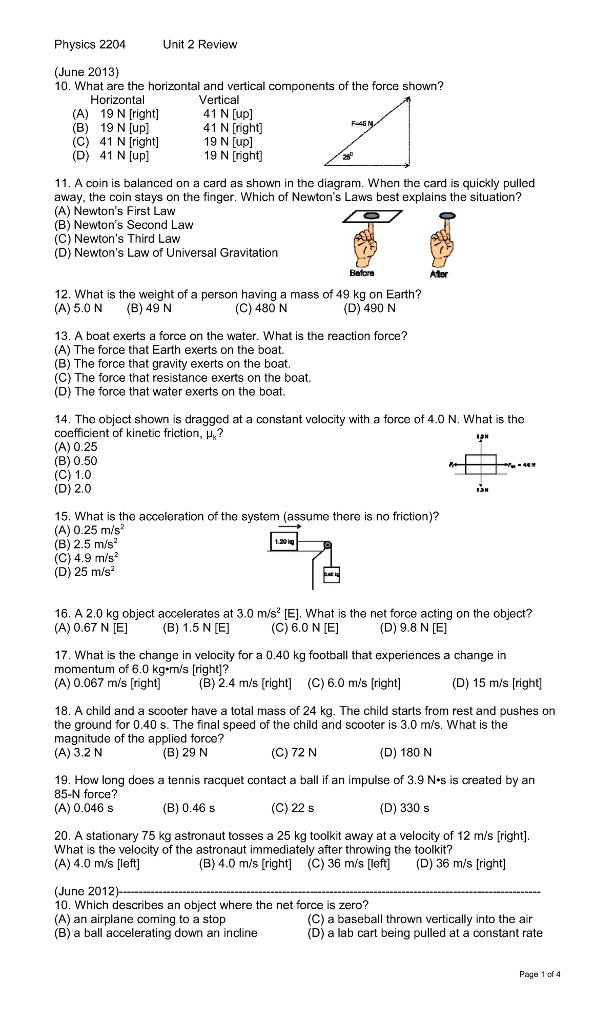 Physics 2204 unit 2 review - PHYS 100 - SFU - Studocu