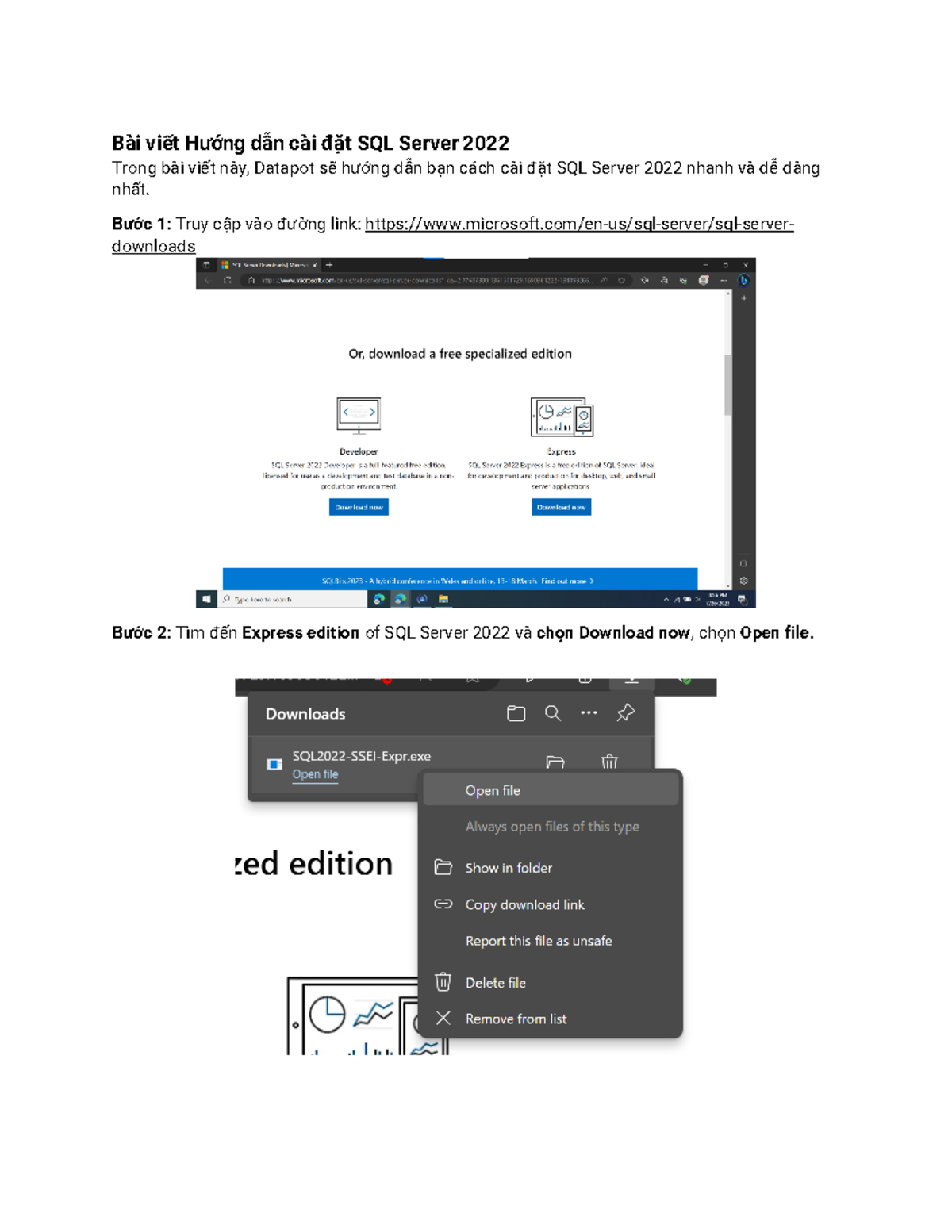 HƯỚNG DẪN CÀI ĐẶT SQL Server 2022 - Bài viết Hướng dẫn cài đặt SQL ...