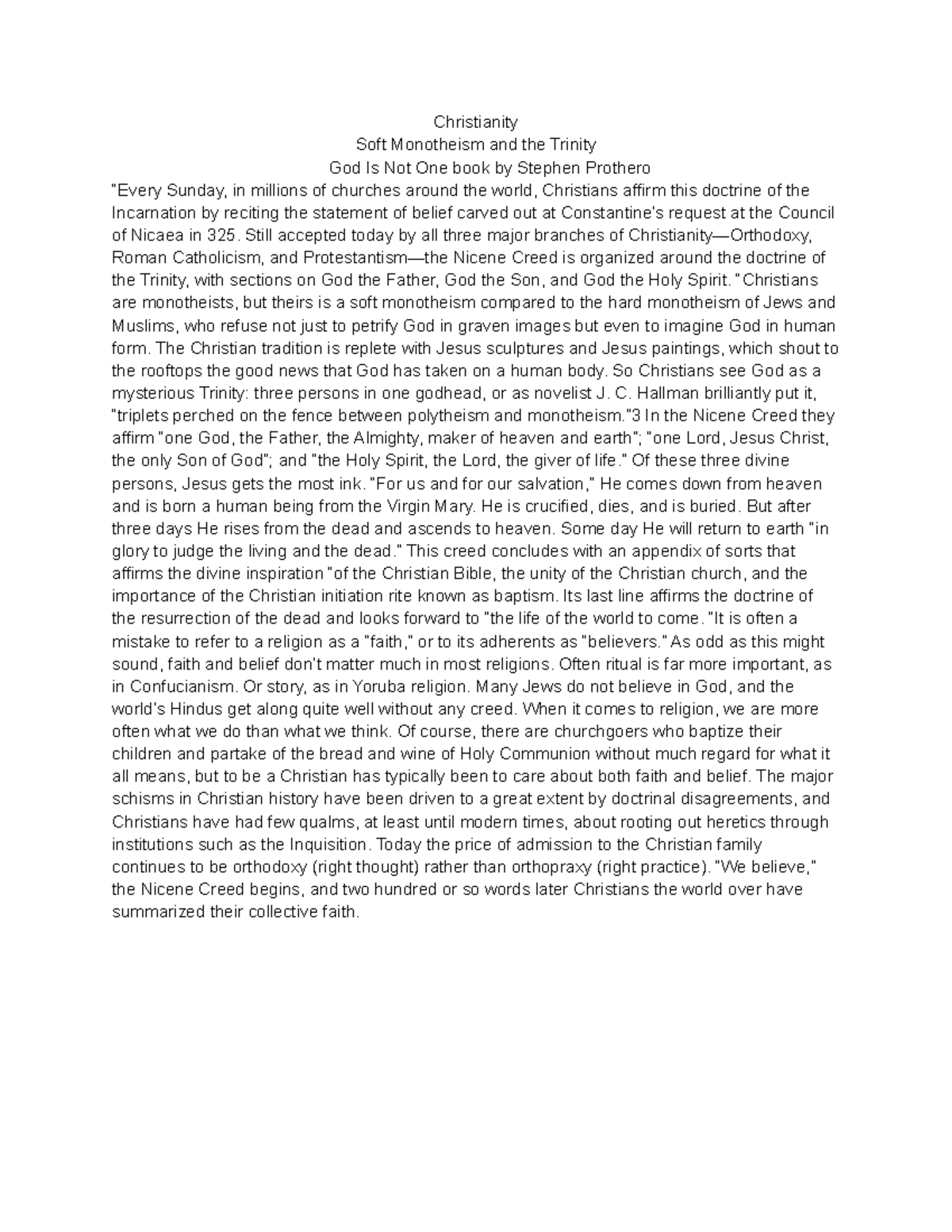 Christianity 3 - God is not one - Christianity Soft Monotheism and the ...