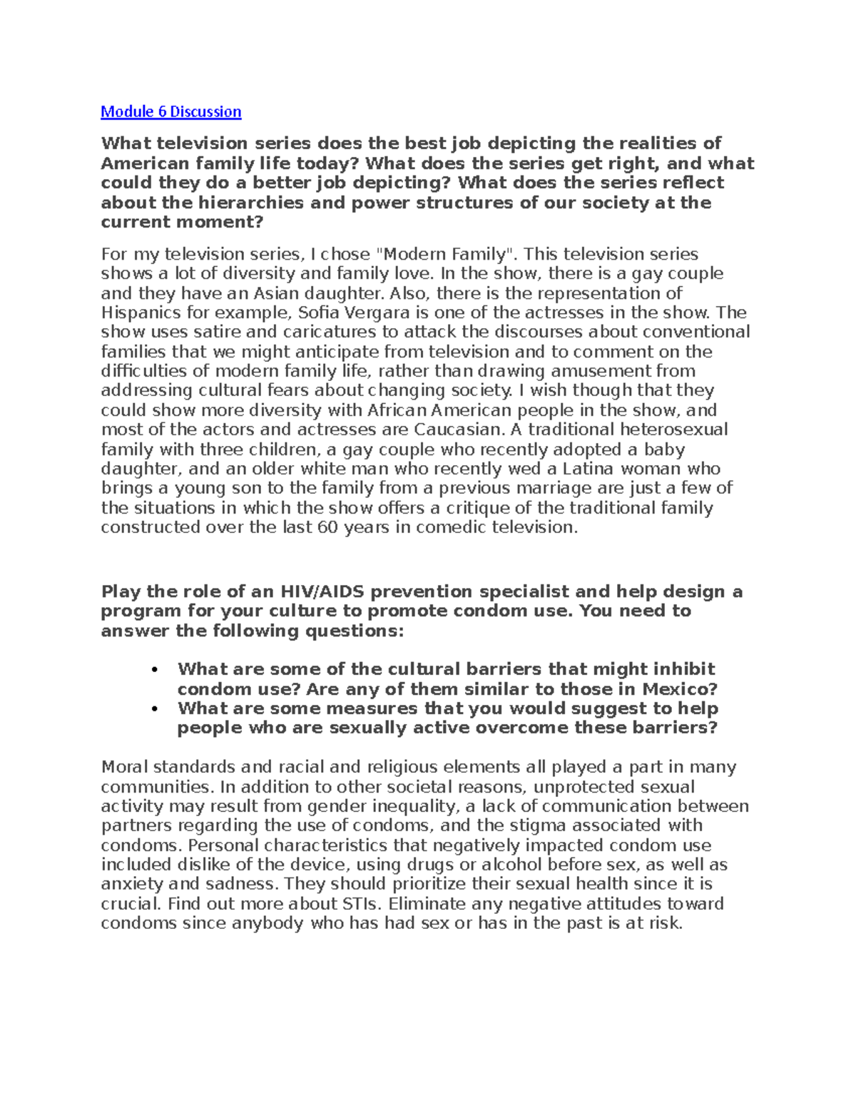 Module 6 Discussion - Module 6 Discussion What television series does ...