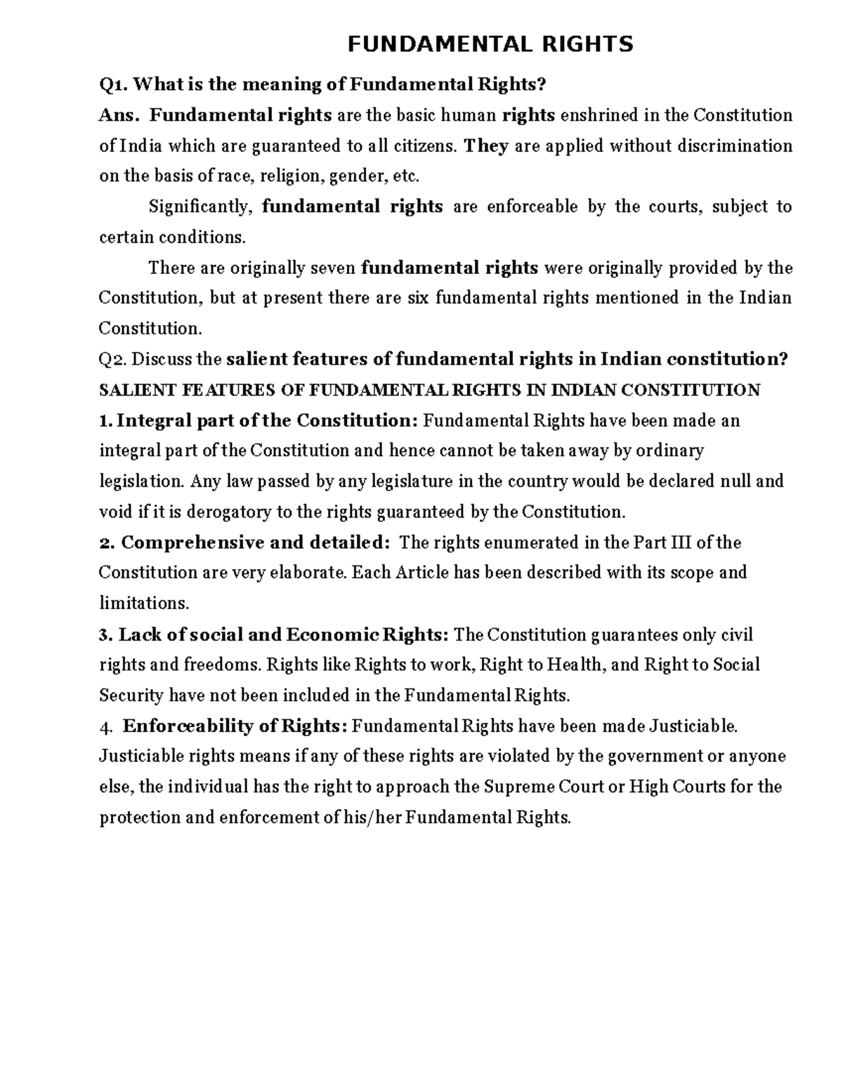 1.2 Fundamental rights and DPSP - Law - Studocu