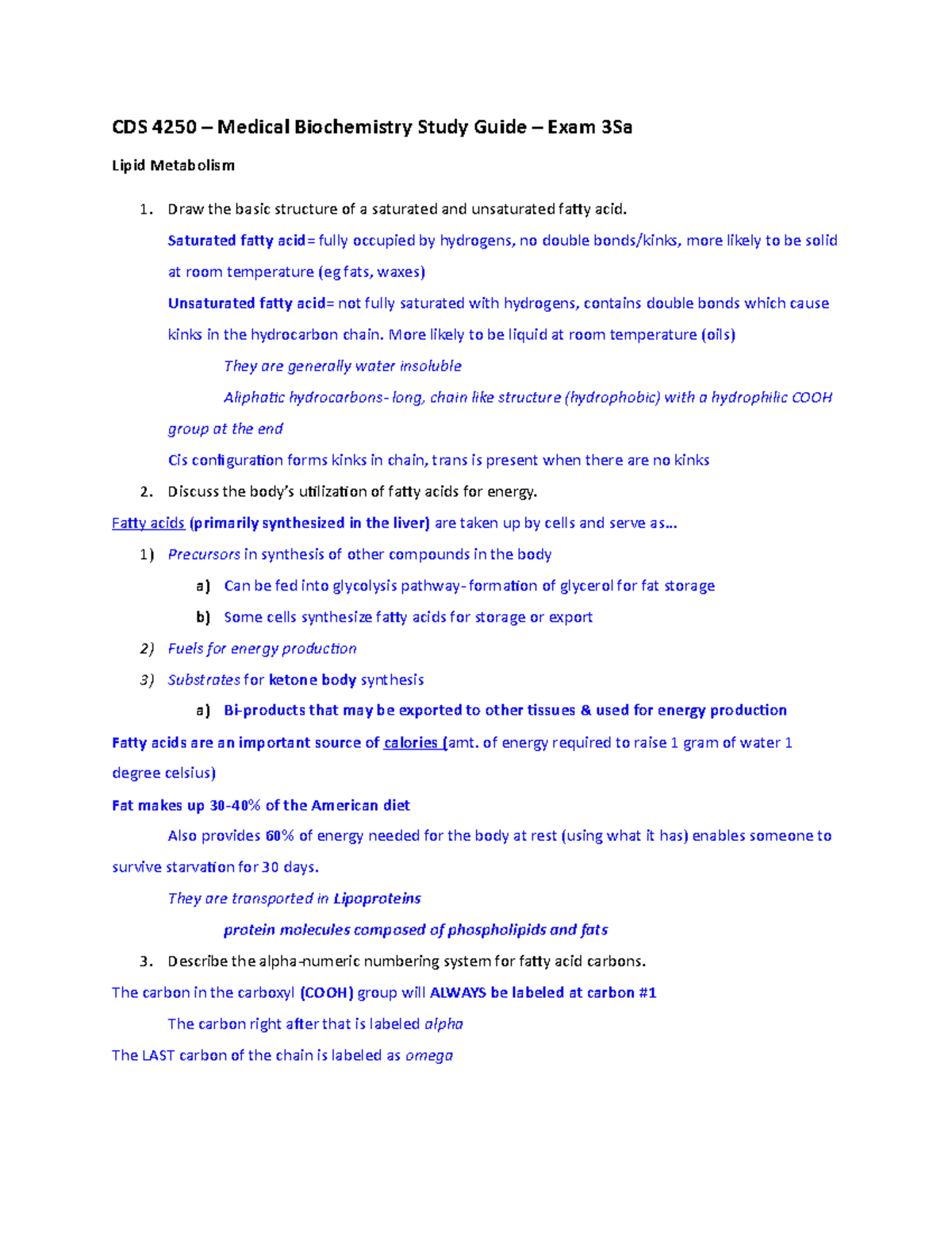 Exam 3 Study guide - Lecture notes Unit 3 - CDS 4250 – Medical ...