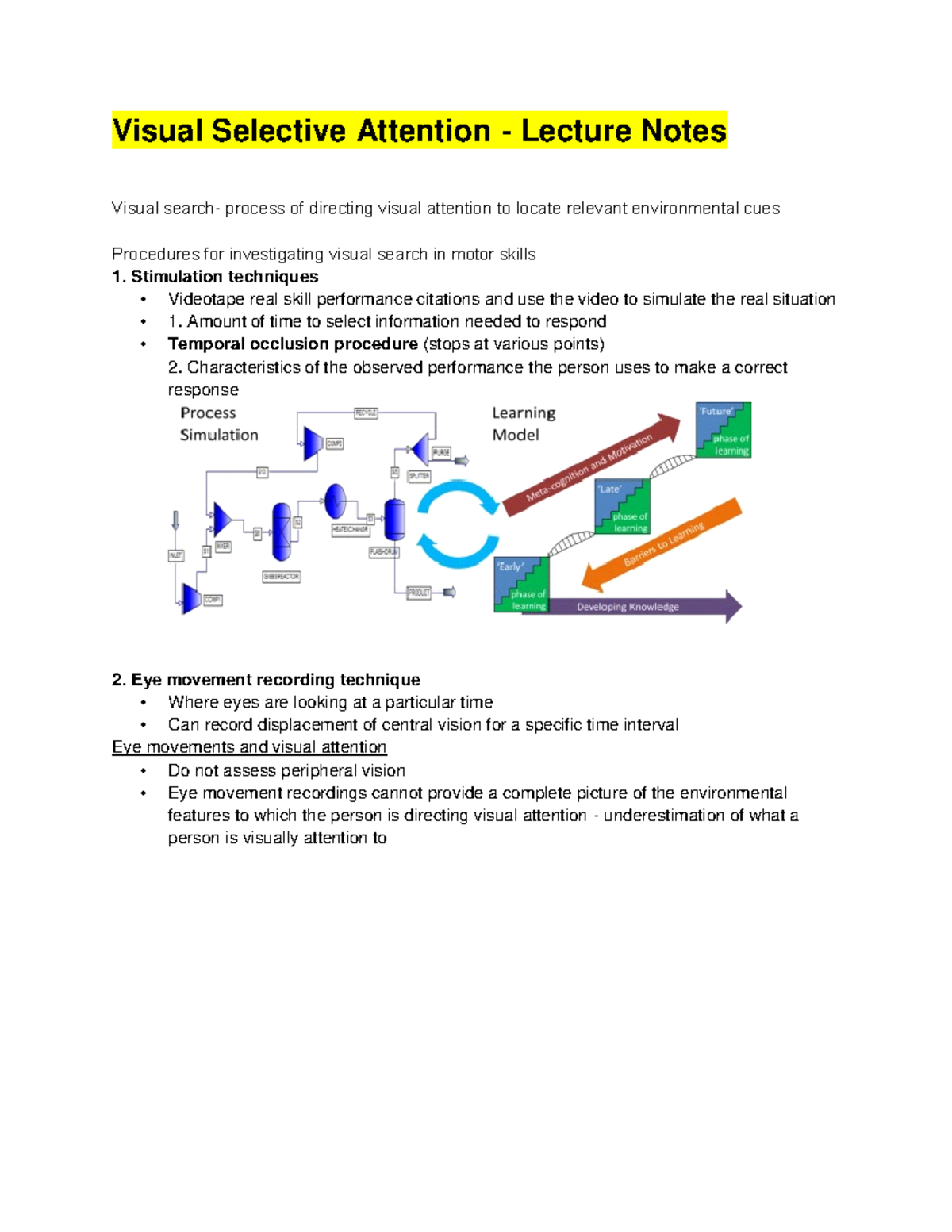 Week 4 Reading Visual Selective Attention Lecture Notes Visual Selective Attention Lecture