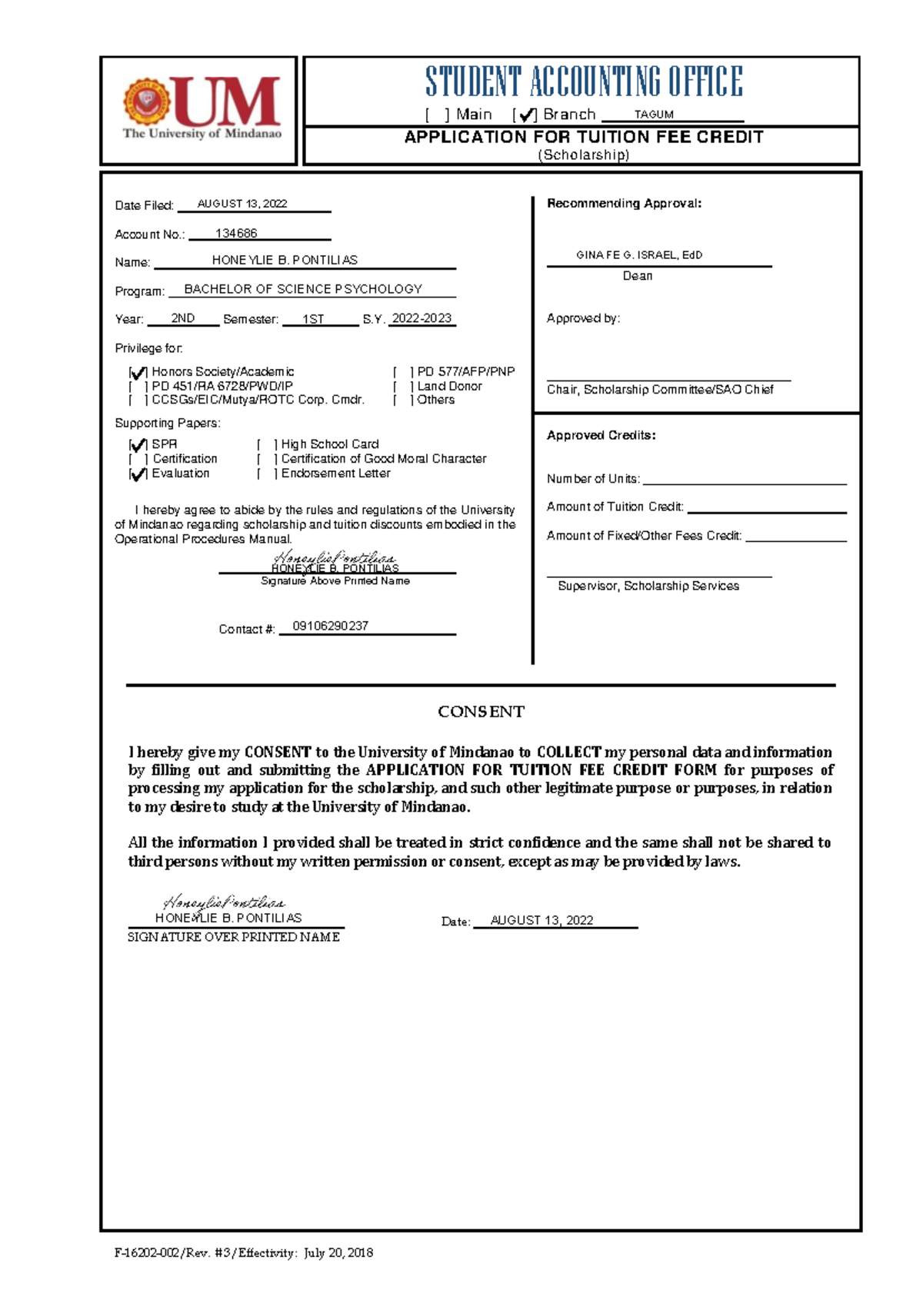 Igat merged - reviewer - STUDENT ACCOUNTING OFFICE [ ] Main [ ] Branch ...