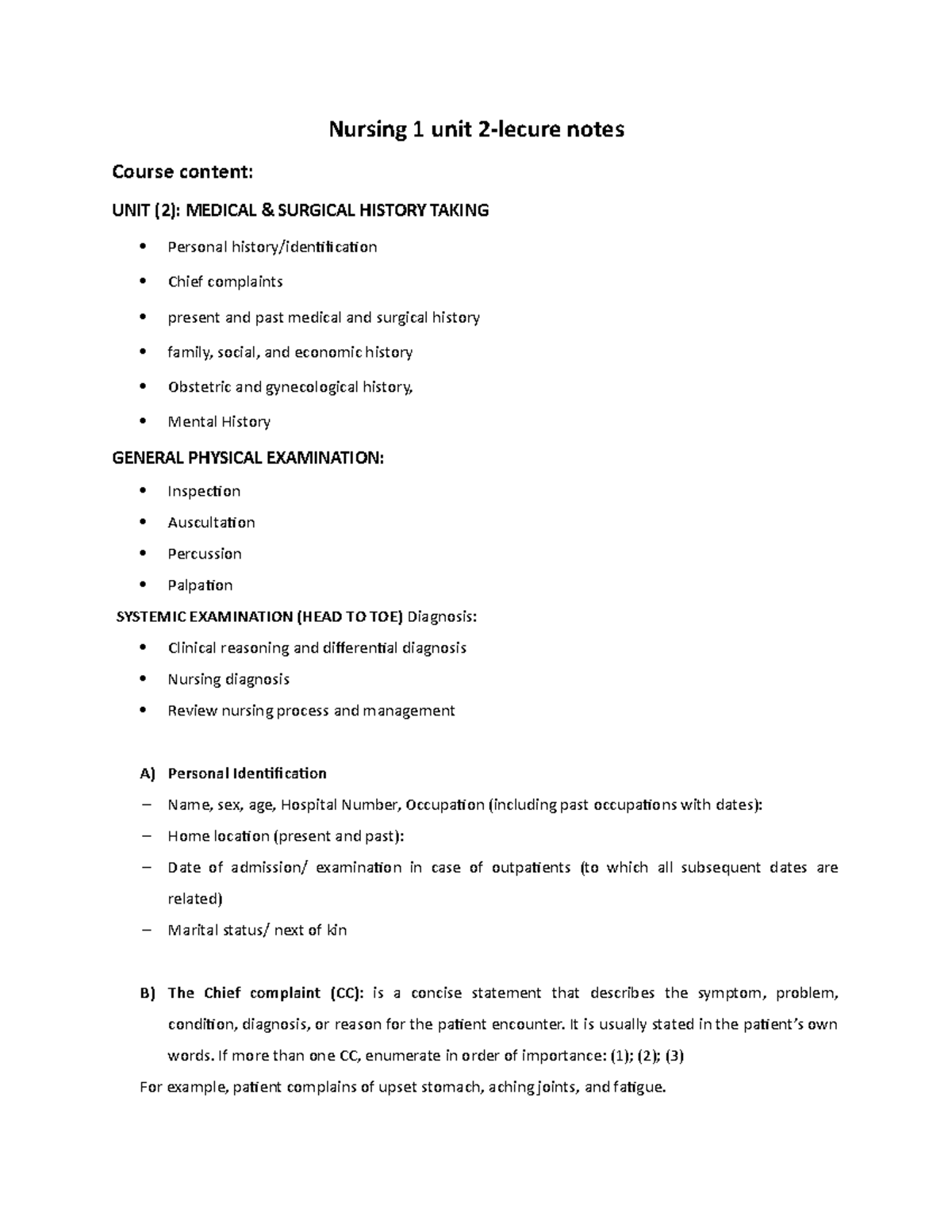 Public health collection lecture notes for master students - Nursing 1 ...