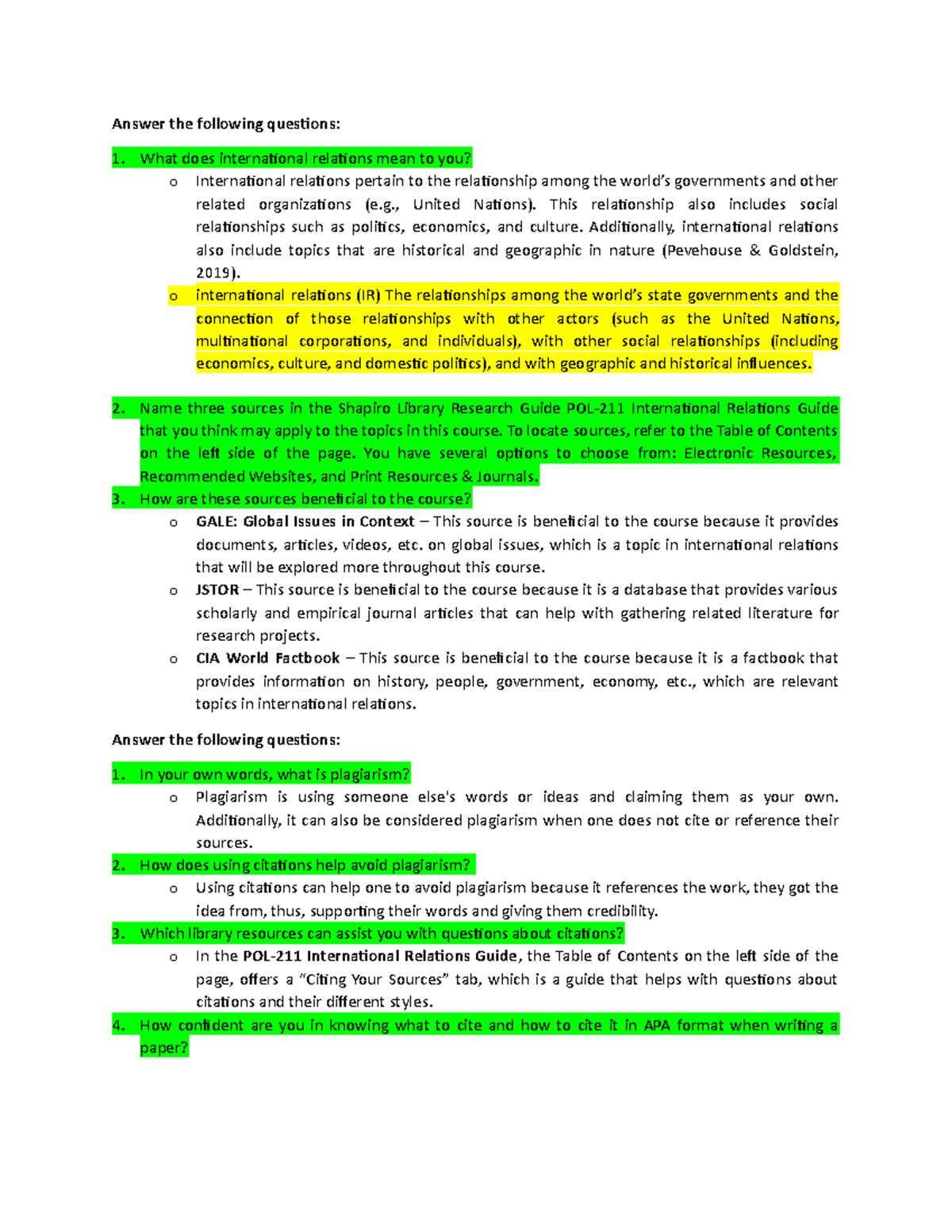 POL 211 Discussion 1 - Answer the following questions: What does ...