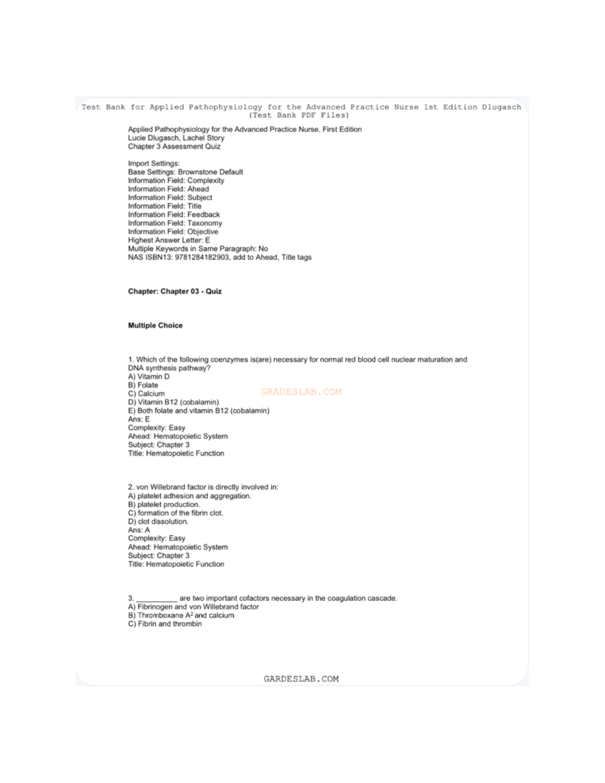 Chp 3 quiz - patho chp3 - Studocu