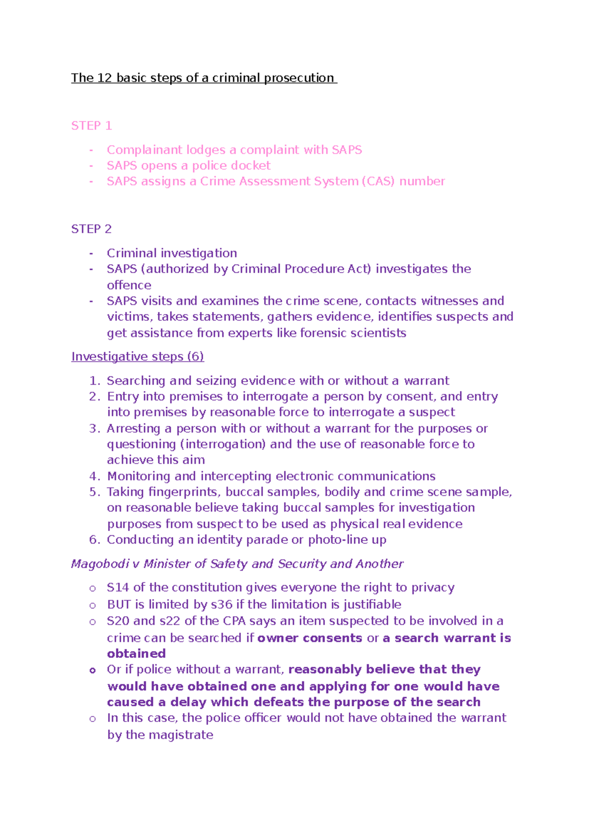 The 12 basic steps of a criminal prosecution - The 12 basic steps of a ...