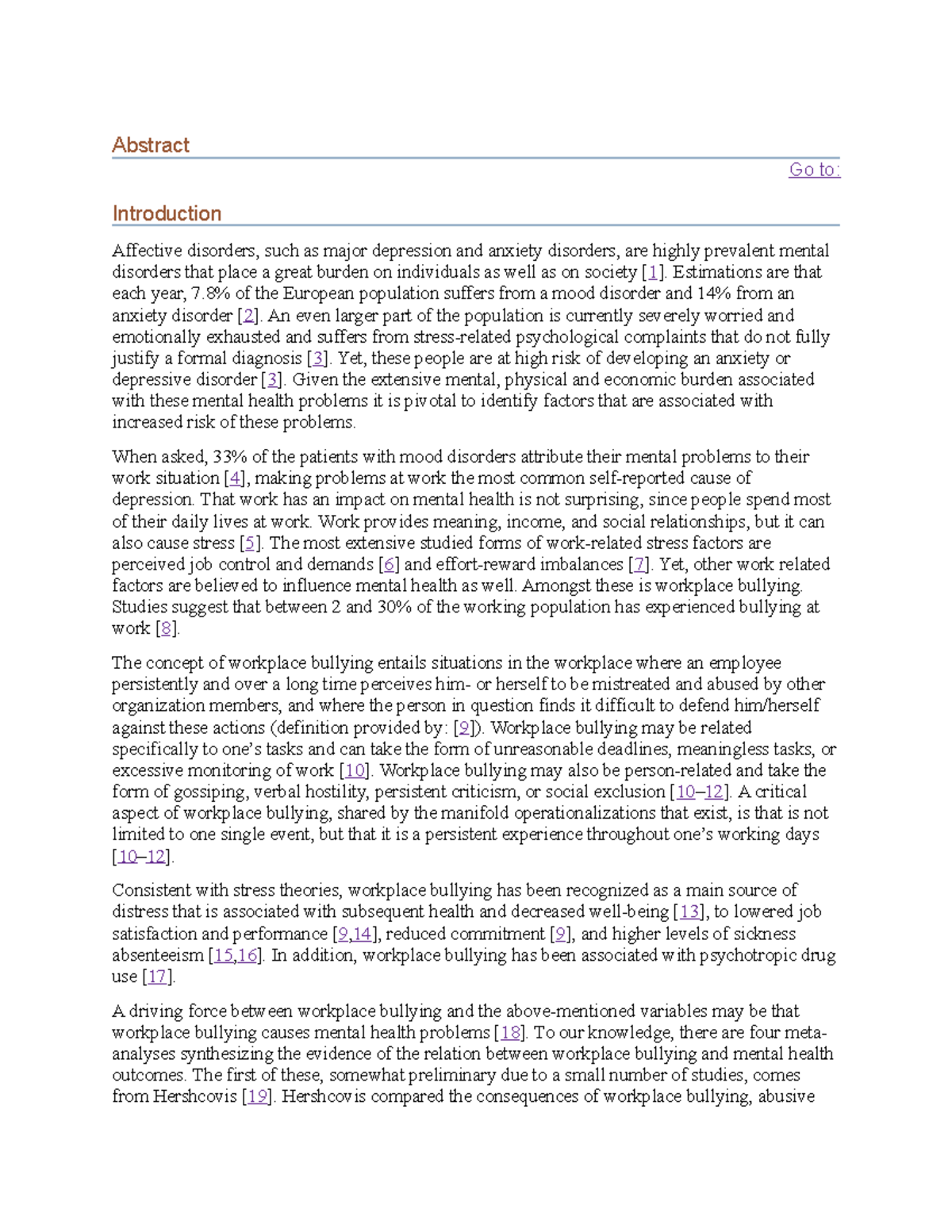 Abstract - Abstract Go to: Introduction Affective disorders, such as ...