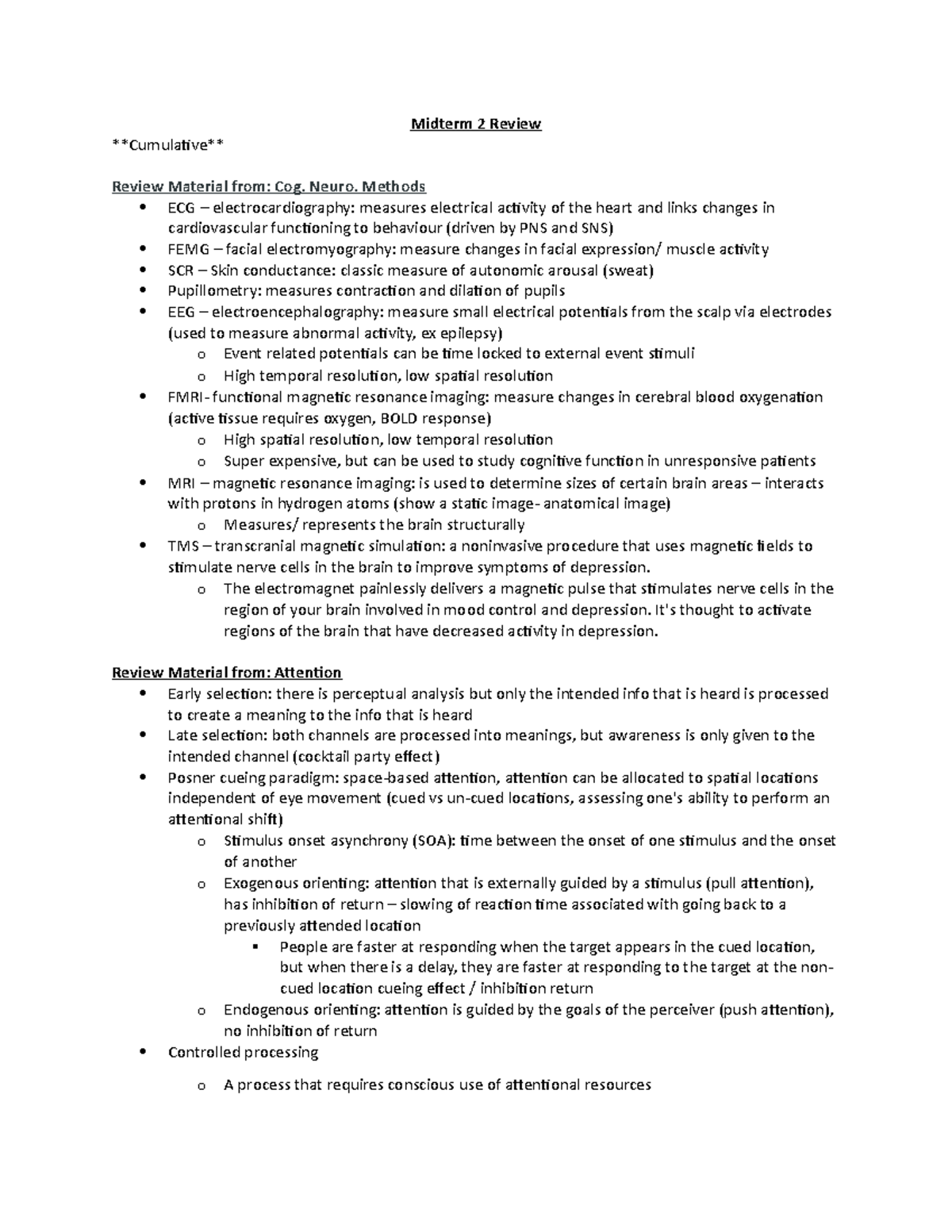 Midterm 2 Review - Midterm 2 Review Cumulative Review Material from ...