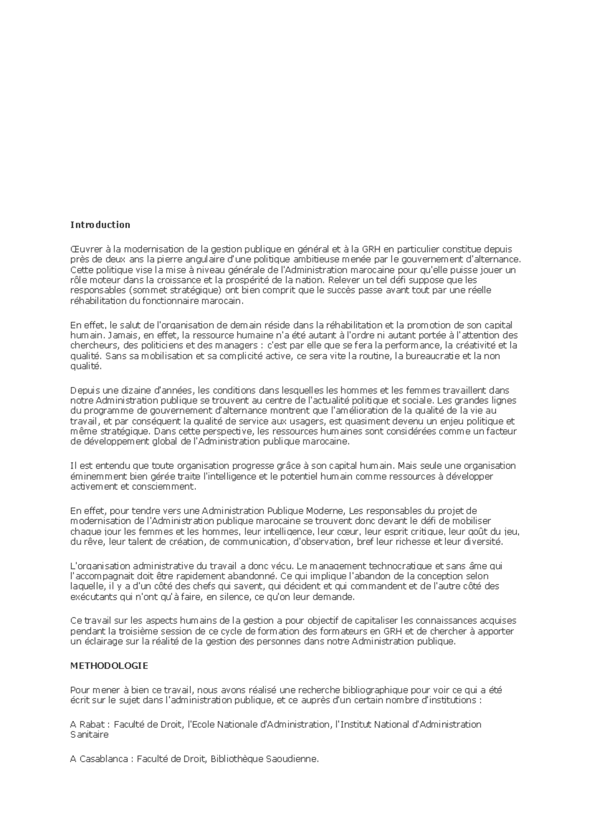 MDRH-Aspects Humains Gestion dans AP - - Studocu