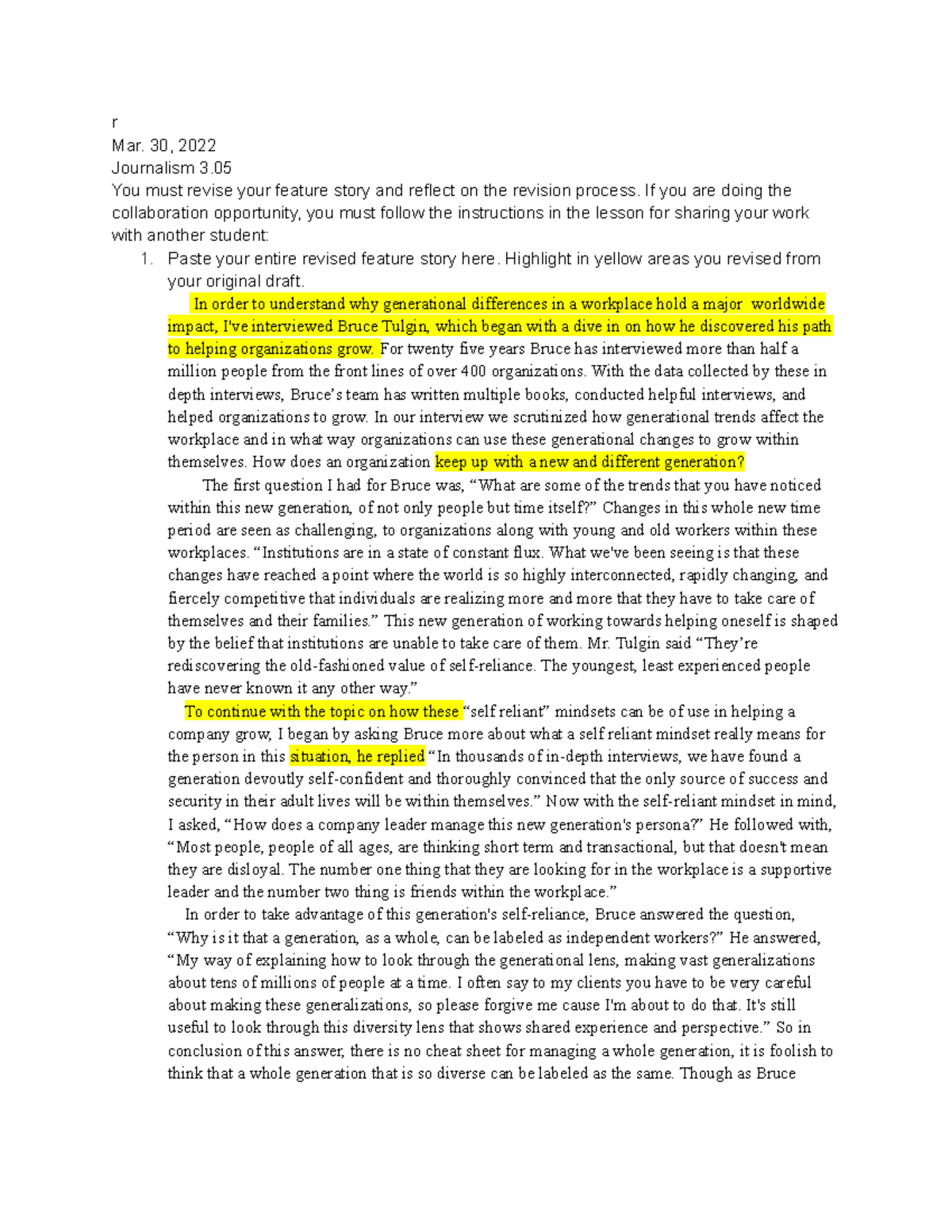 - Journalism 3 - r Mar. 30, 2022 Journalism 3. You must revise your ...