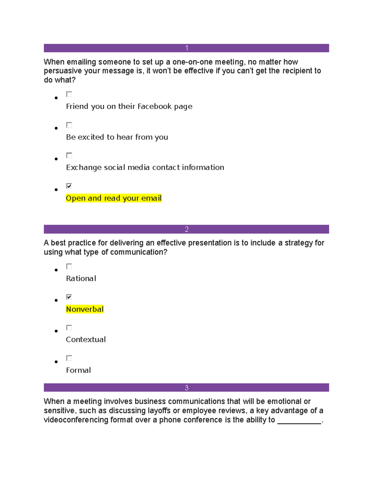 Business Communication Unit 4 Practice Milestone 4 - 1 When emailing ...