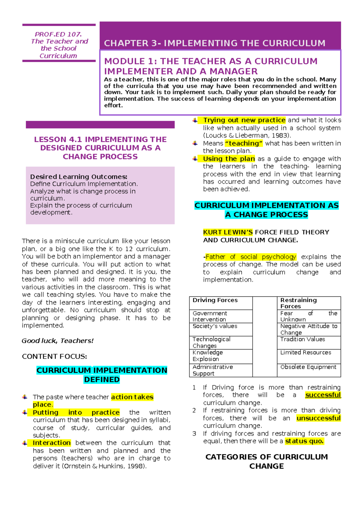 Lesson-4 - There is a miniscule curriculum like your lesson plan, or a ...