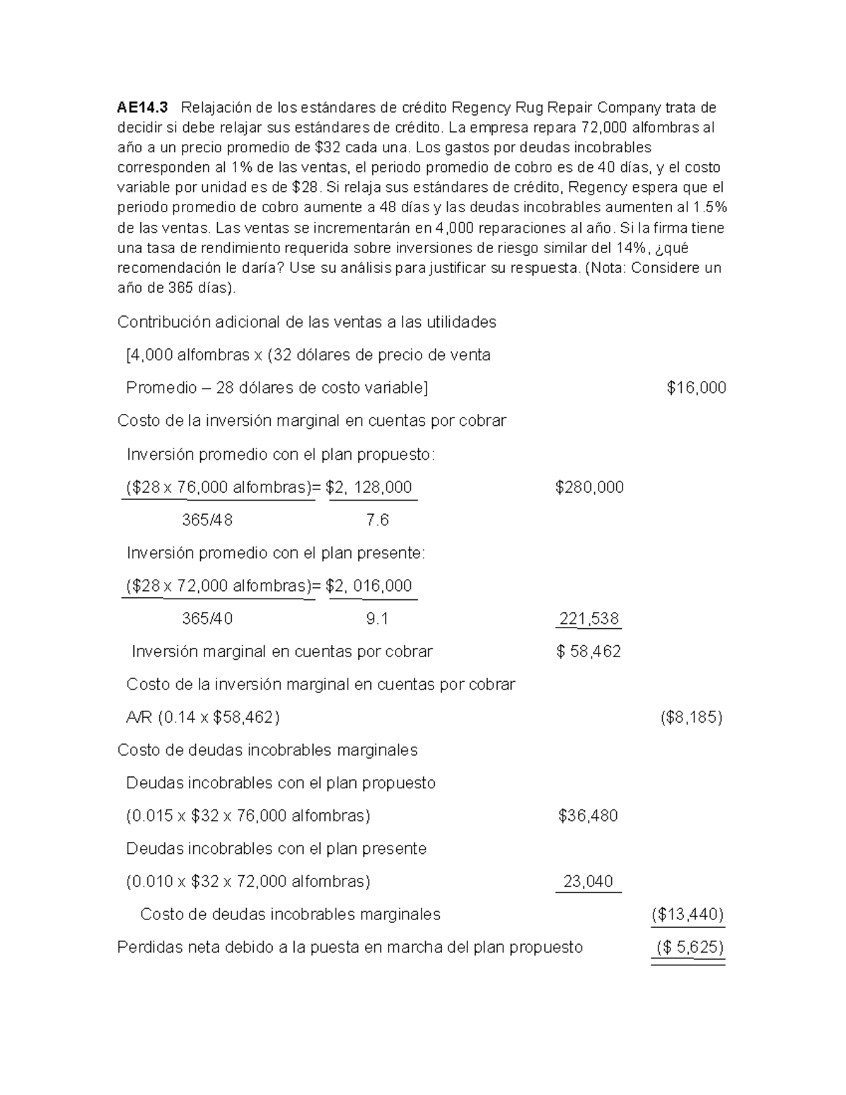 431447383 AE14 Y E14 5 Ejercicios DE Finanzas docx - AE14 Relajación de ...