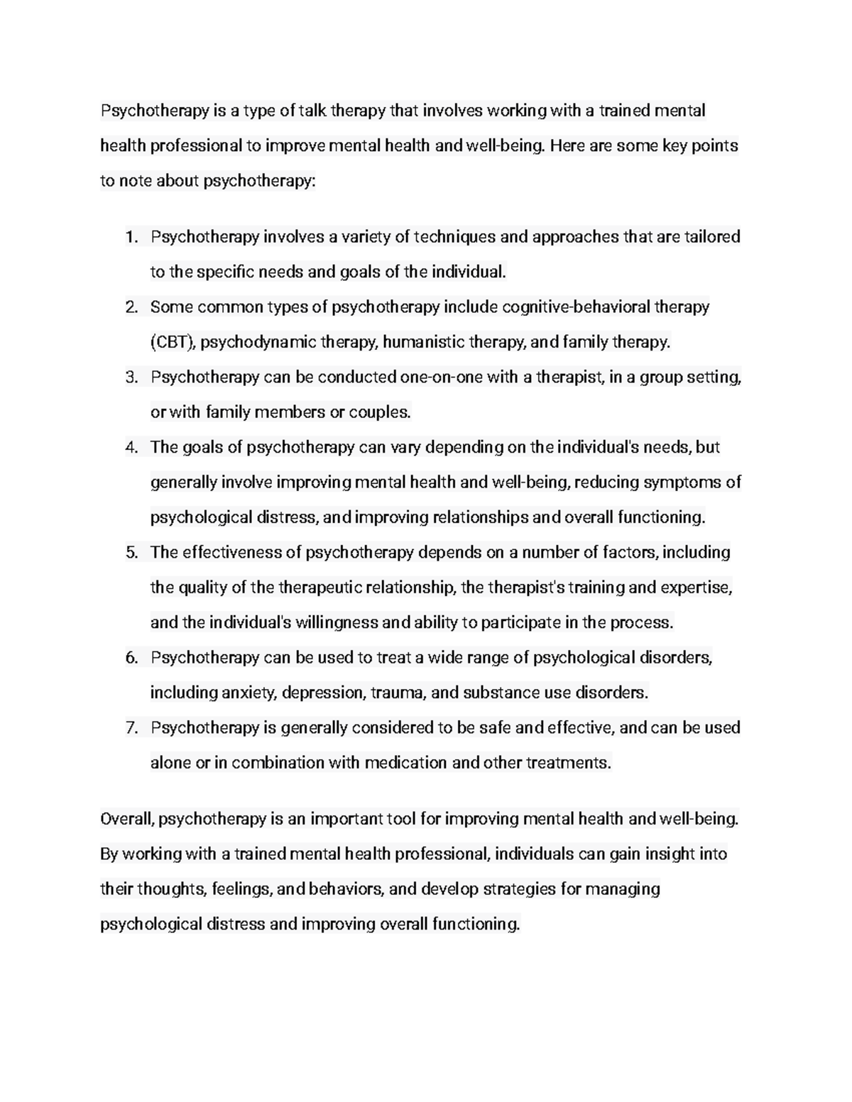 Psychotherapy notes - Psychotherapy is a type of talk therapy that ...