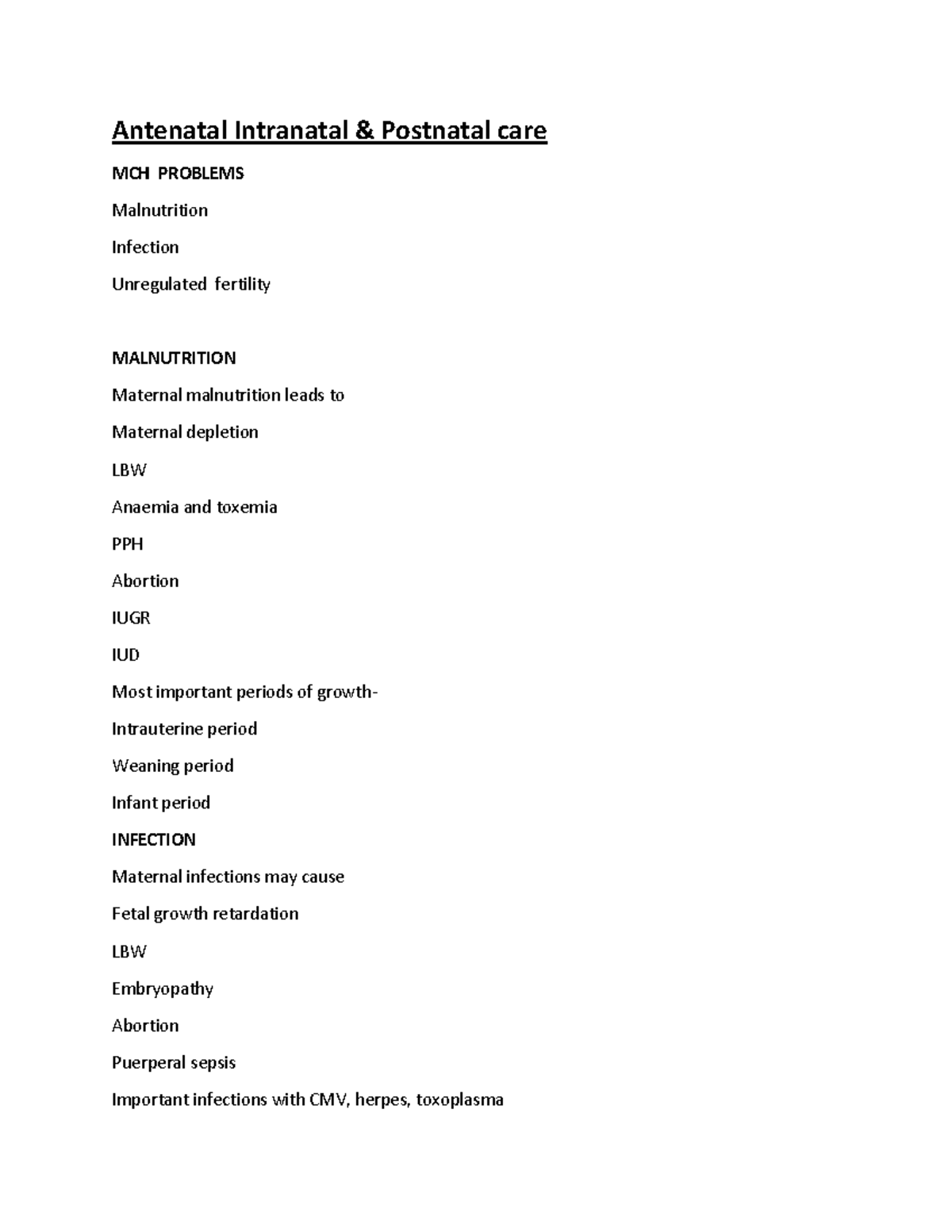 Maternal care - These are important notes - Antenatal Intranatal ...