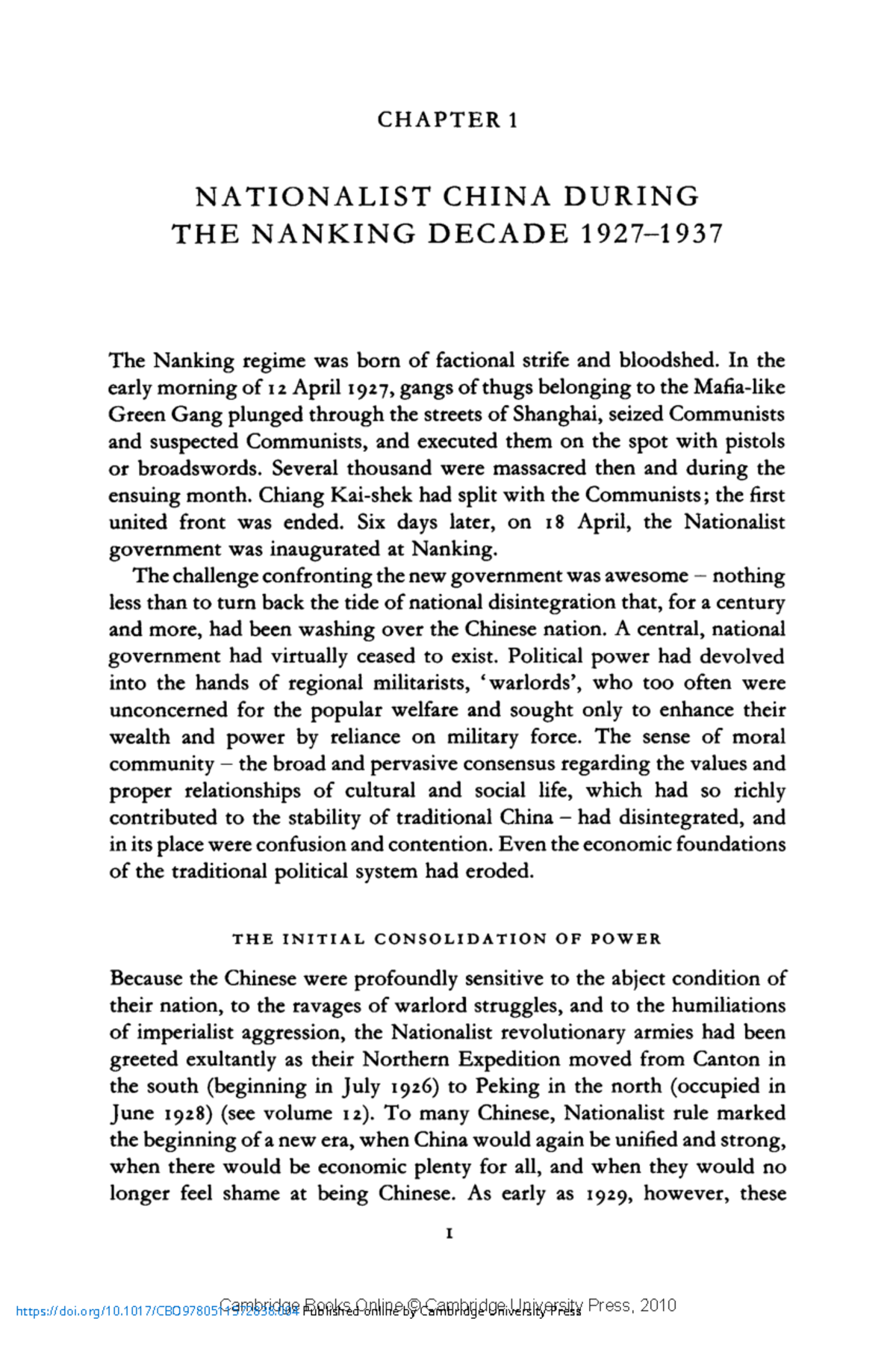 Nationalist china during the nanking decade 19271937 - CHAPTER 1 ...