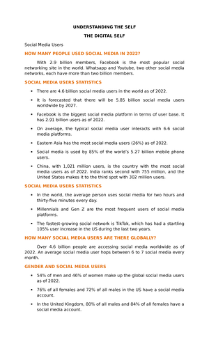 UTS Midterm - Self in the Western and Eastern Thought, Physical Self ...