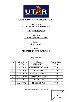 POE Assignment - CENTRE FOR FOUNDATION STUDIES (KAMPAR CAMPUS) FHBM ...