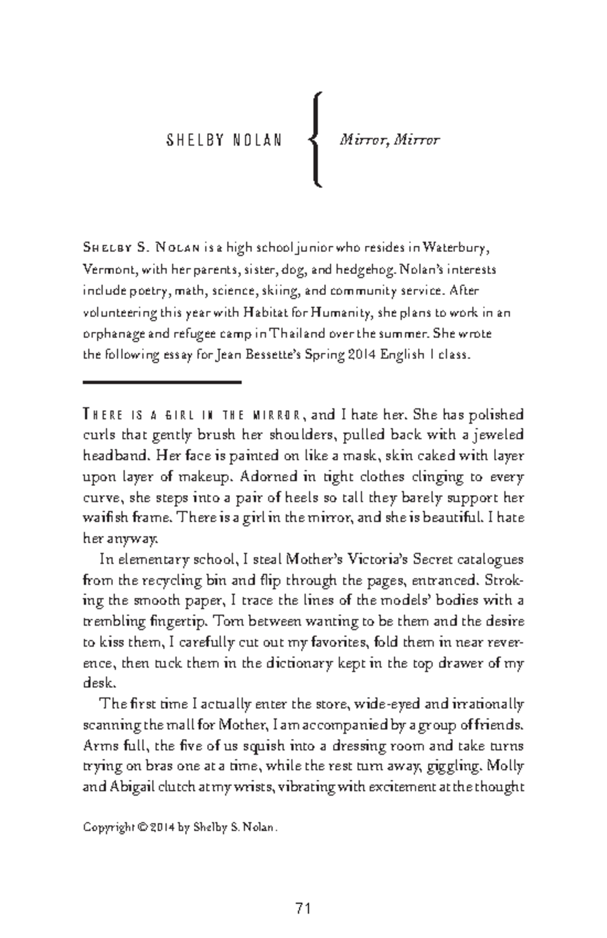 Mirror Mirror - This was my favorite reading for the class provided by ...